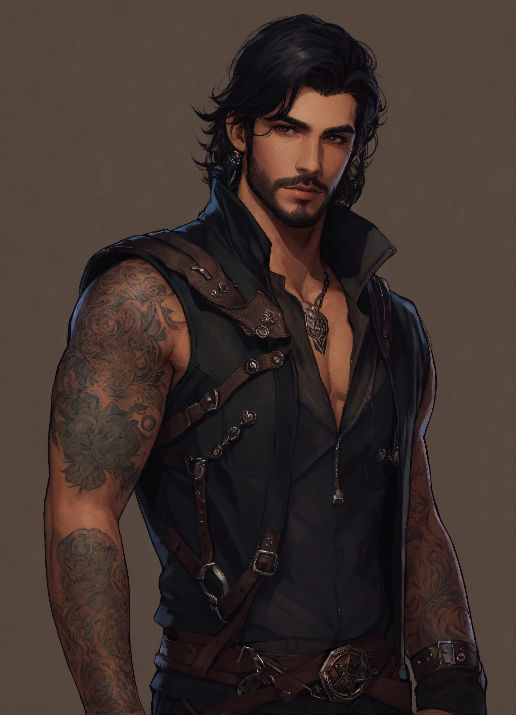 Lexica - A handsome rogue with dark magic and medium length dark hair ...