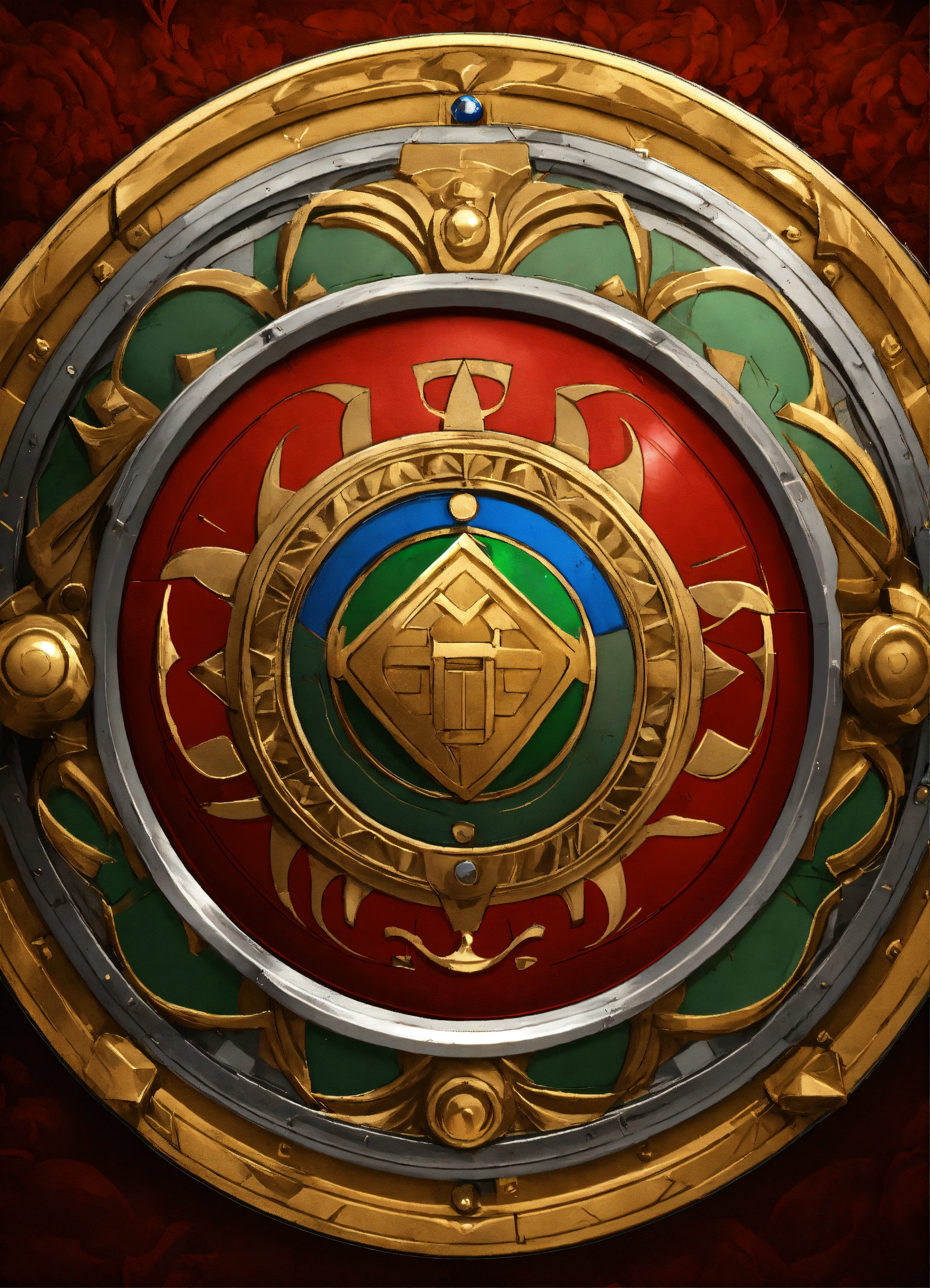 Lexica - SHIELD SYMBOL 2D, COLOR RED, GREEN, BLUE, GREY IN THE MIDDLE ...