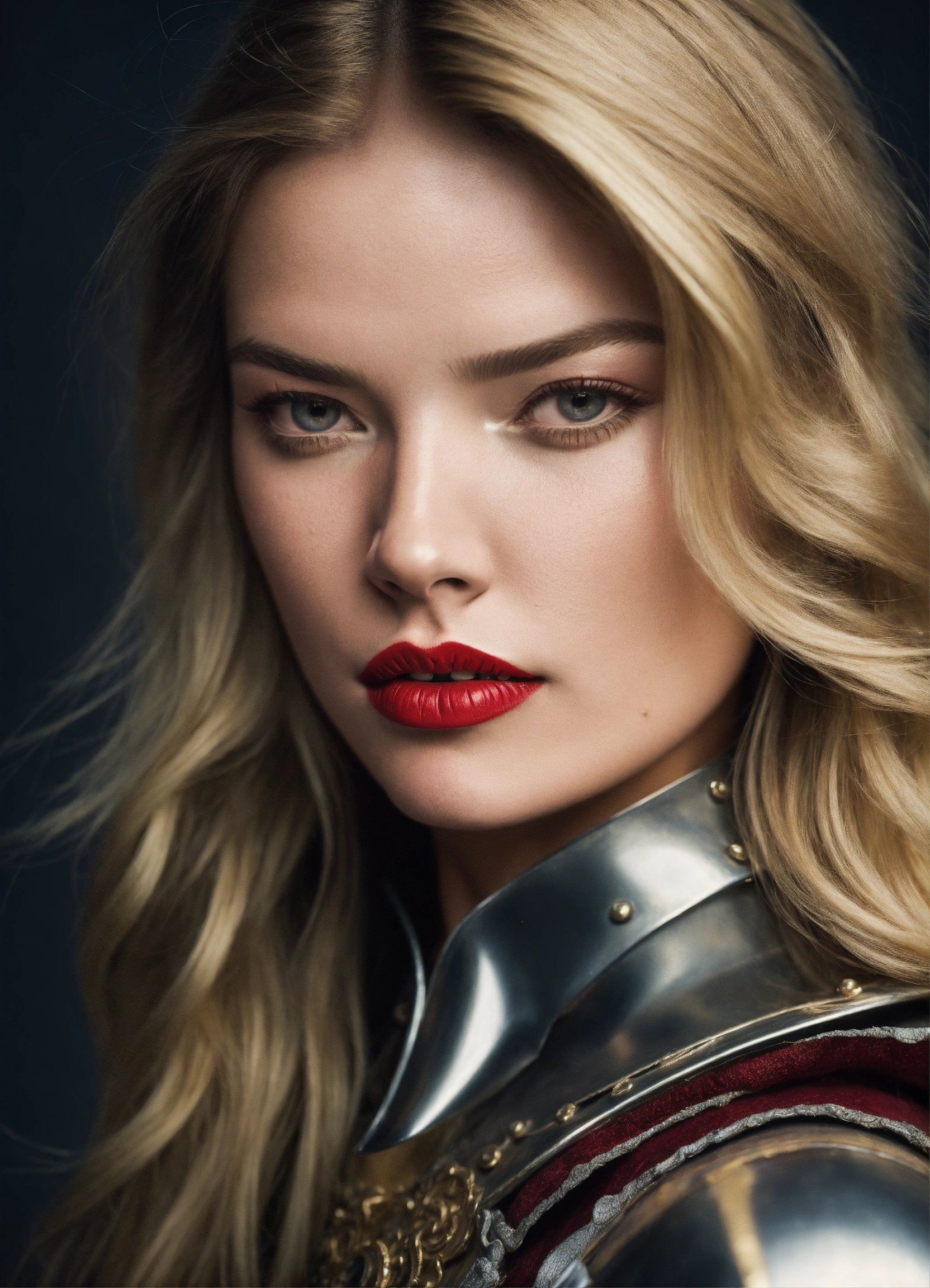 Lexica - Photo quality portrait of Martha Hunt as a mediaeval knight in ...