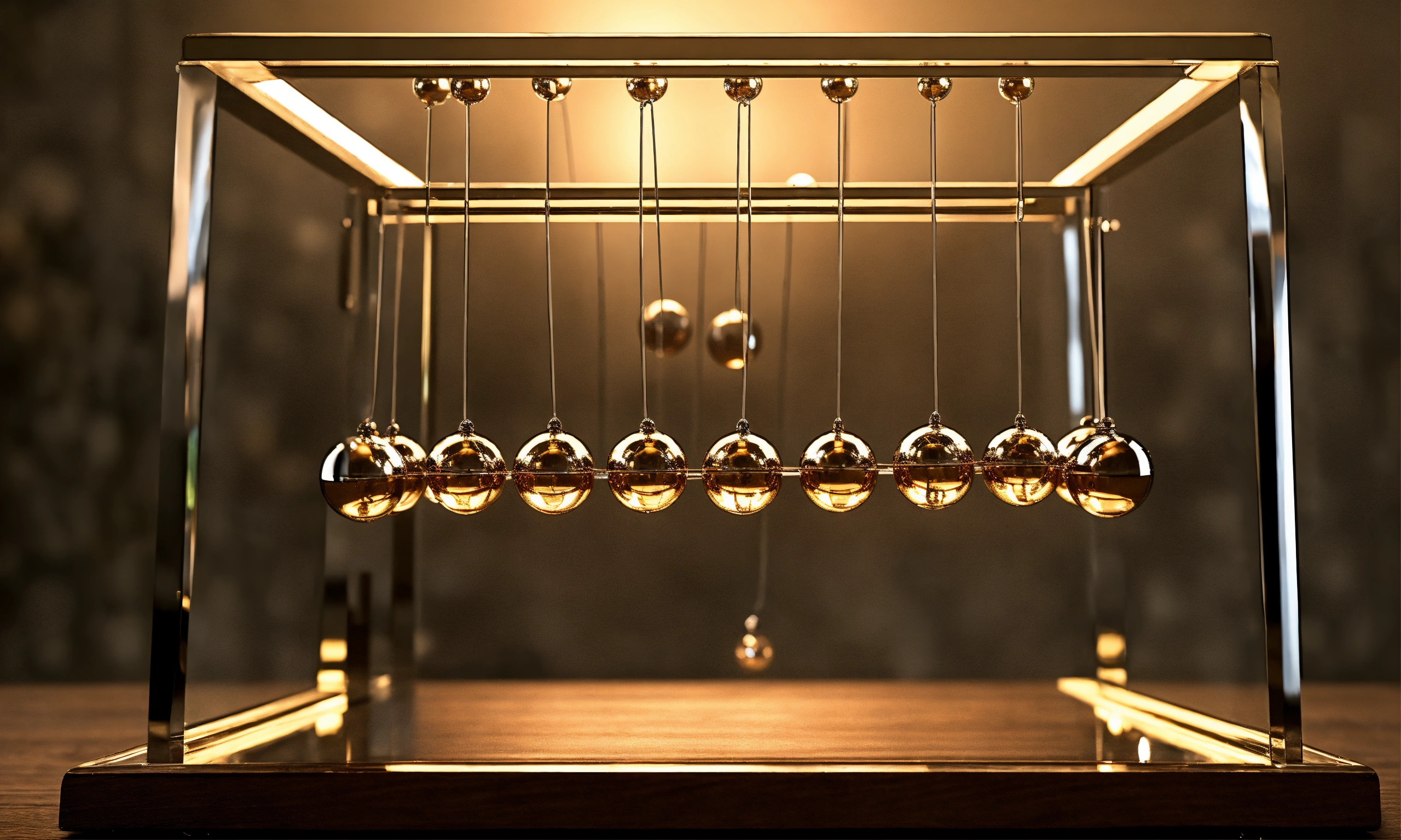 Lexica - Newtons cradle, pendulum isolated, five transparent balls ...