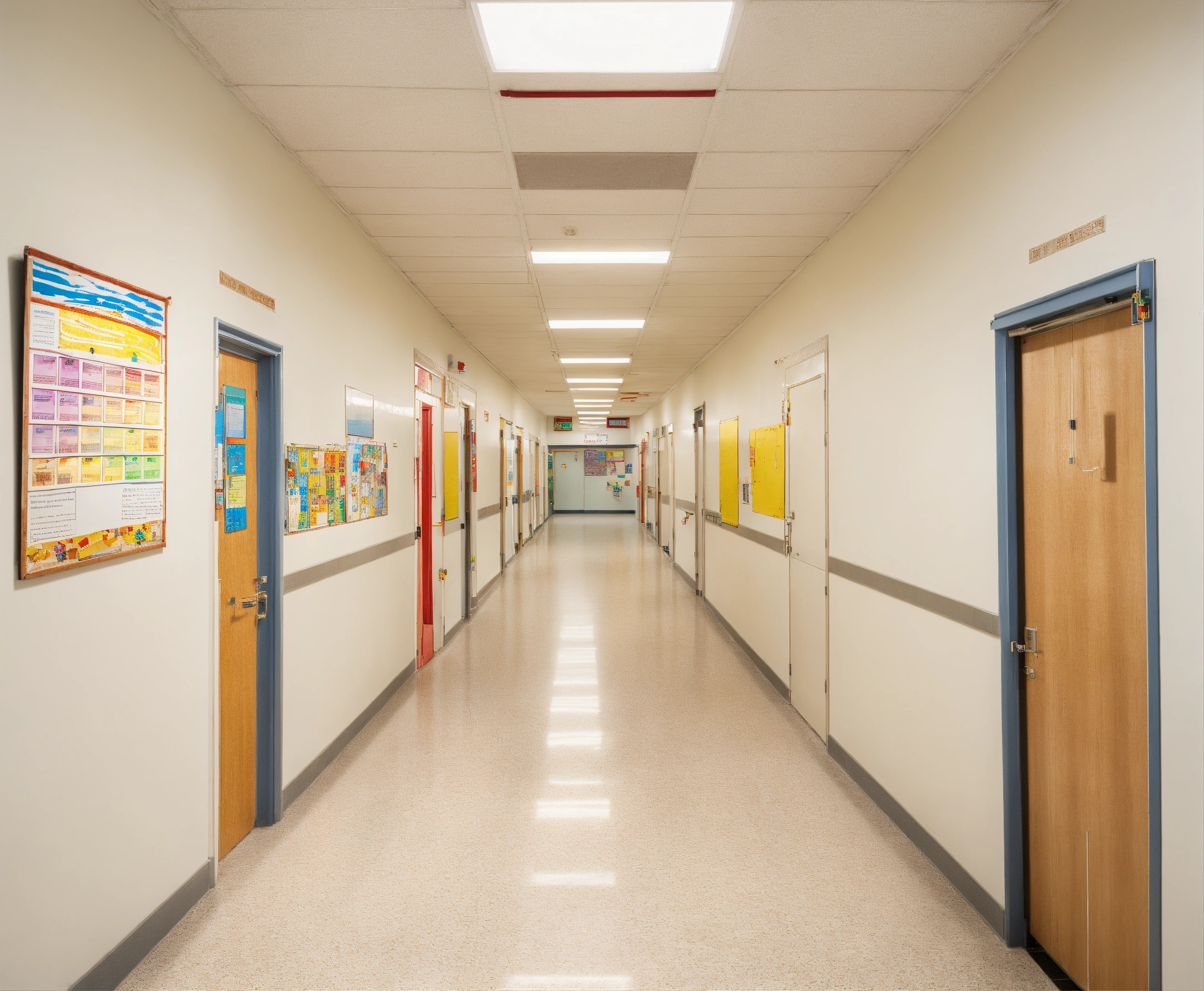 Lexica - A school wide corridor with large,Smooth white walls with a ...
