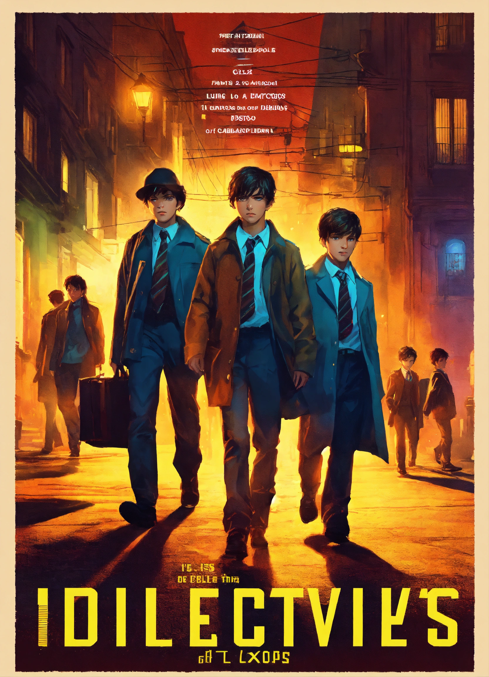 Lexica - Estilo portada de película de detectives, cinco niños de ...