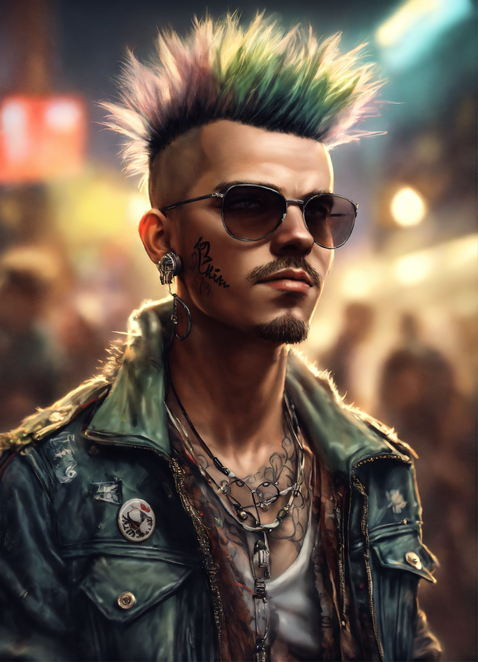 Lexica - Cool male punk rocker, a funny caricatured, soft thin pencil ...