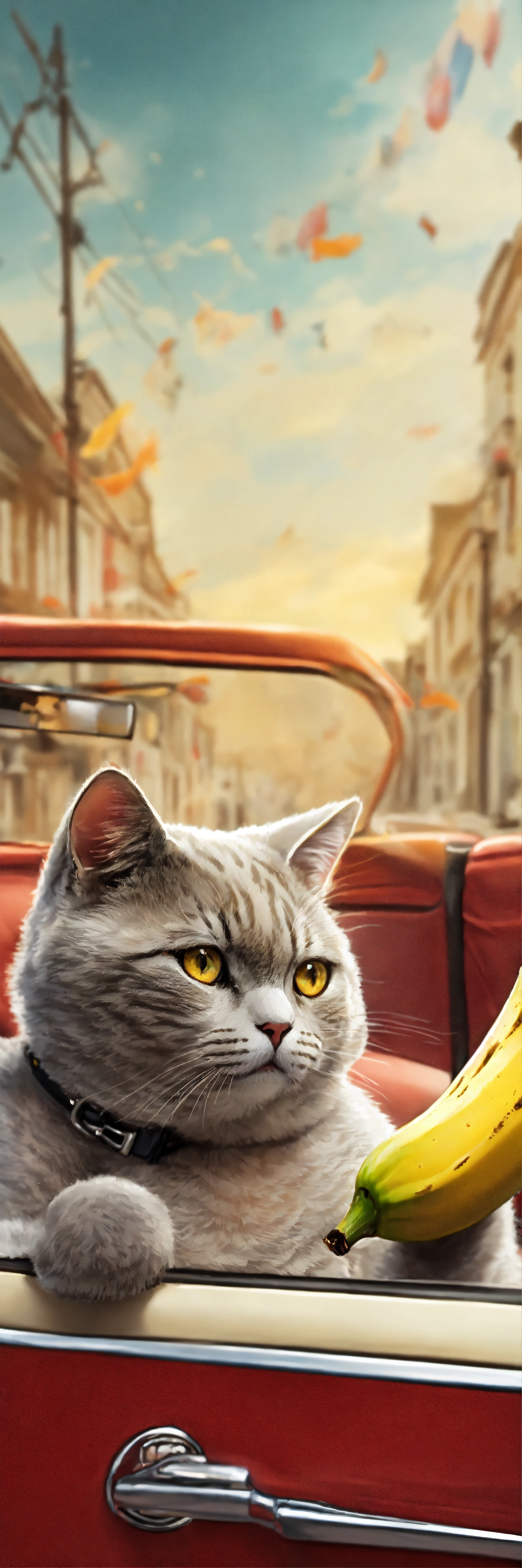 Lexica - Human acting british shorthair cat in car with cigarette in ...