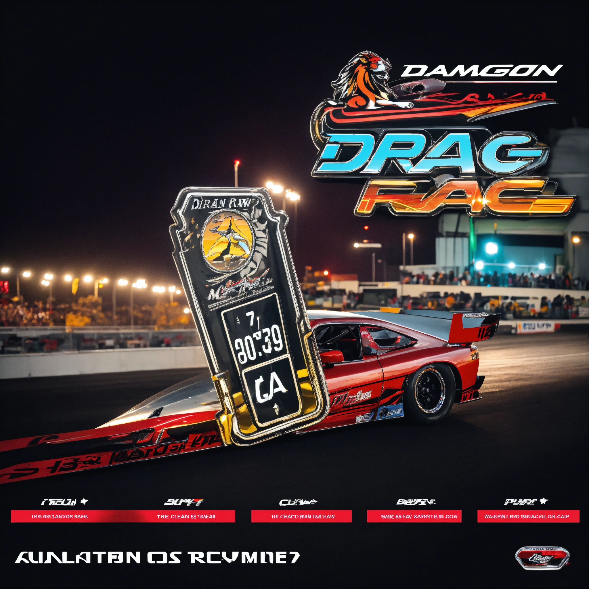 Lexica - Clean modern drag race car badge sticker