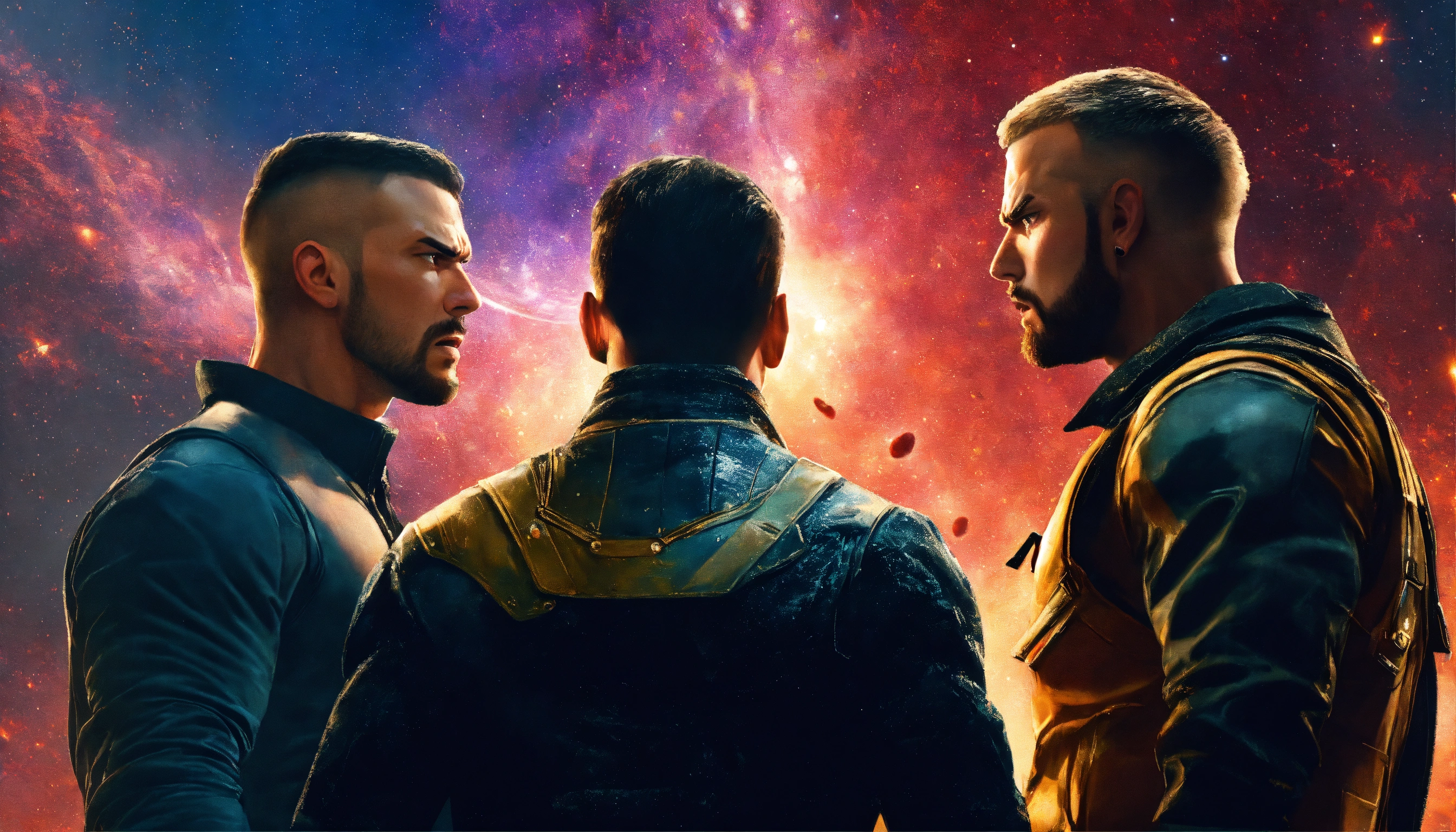 Lexica - Two men facing each other, very angry yelling, crew cut, no ...