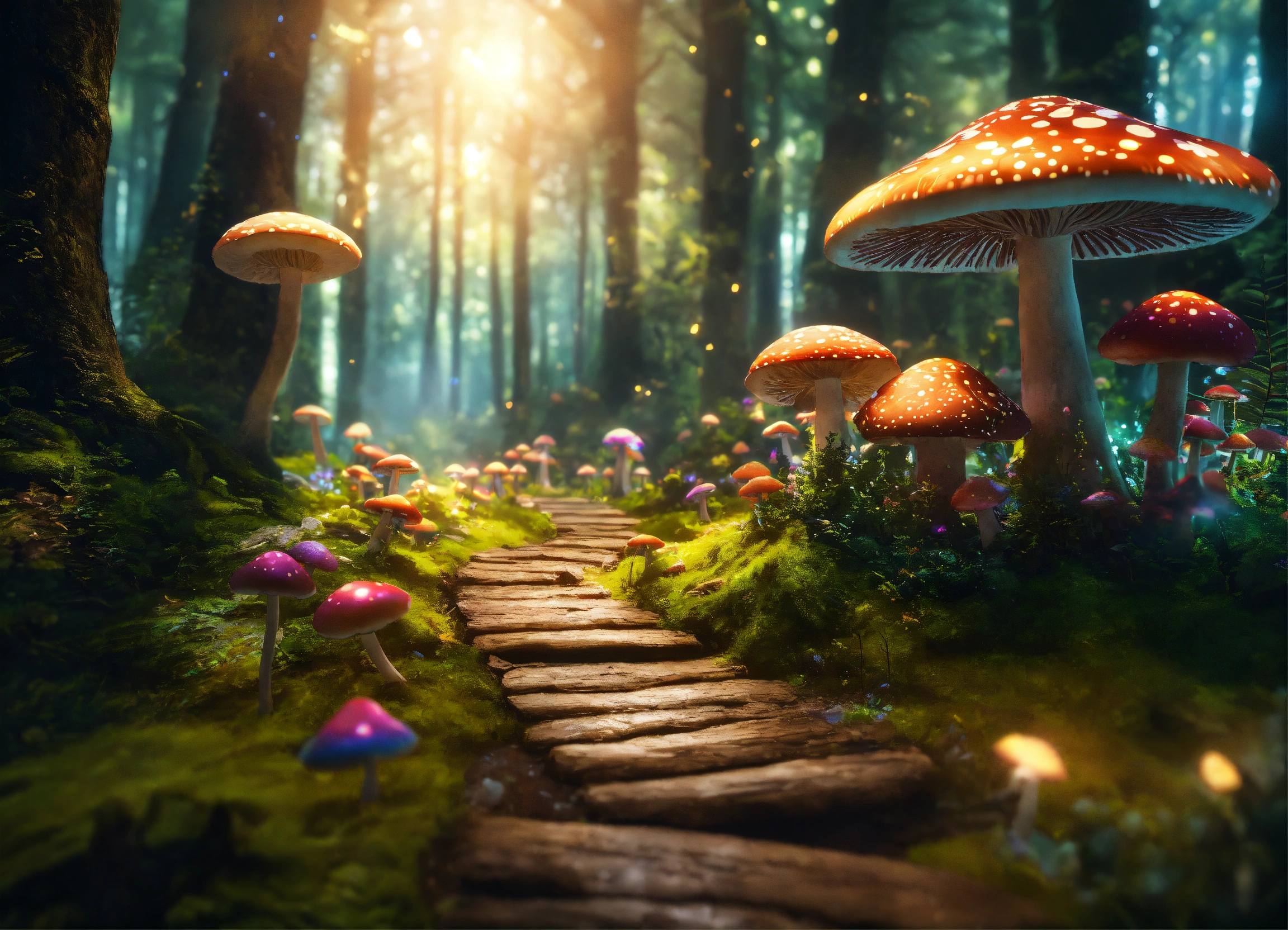 Lexica - A path trough a magic forest with gigantic magic mushrooms ...