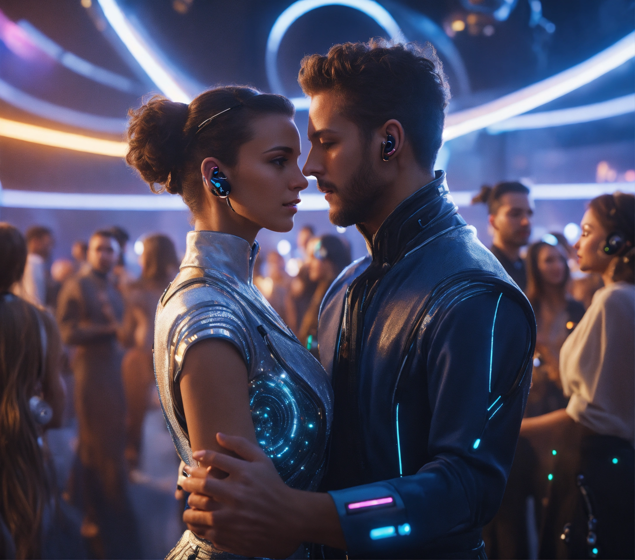Lexica - Scruffy white guy wearing advanced earphones and futuristic ...