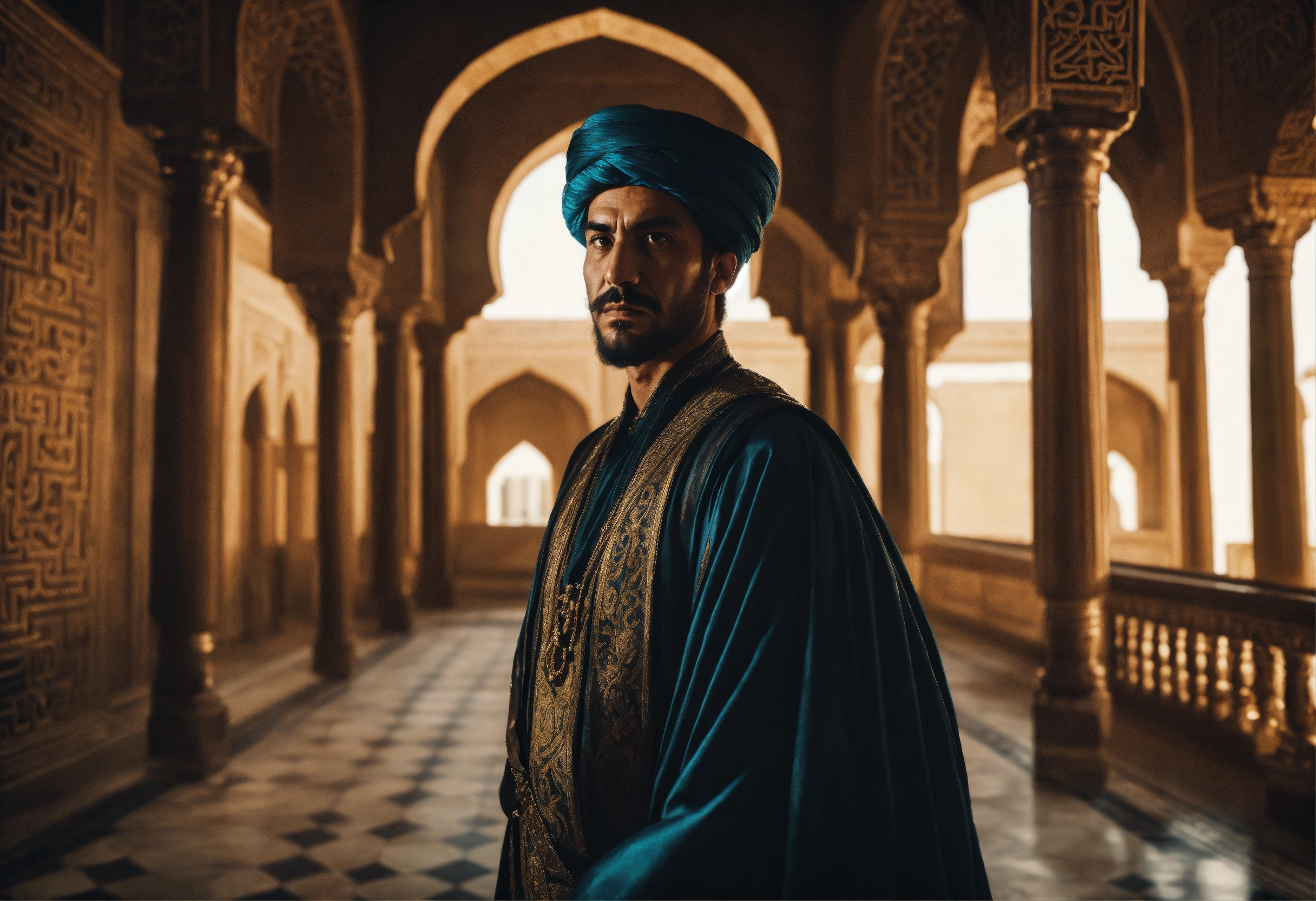 Lexica - Ominous fantasy portrait of a handsome ancient male Arabic ...