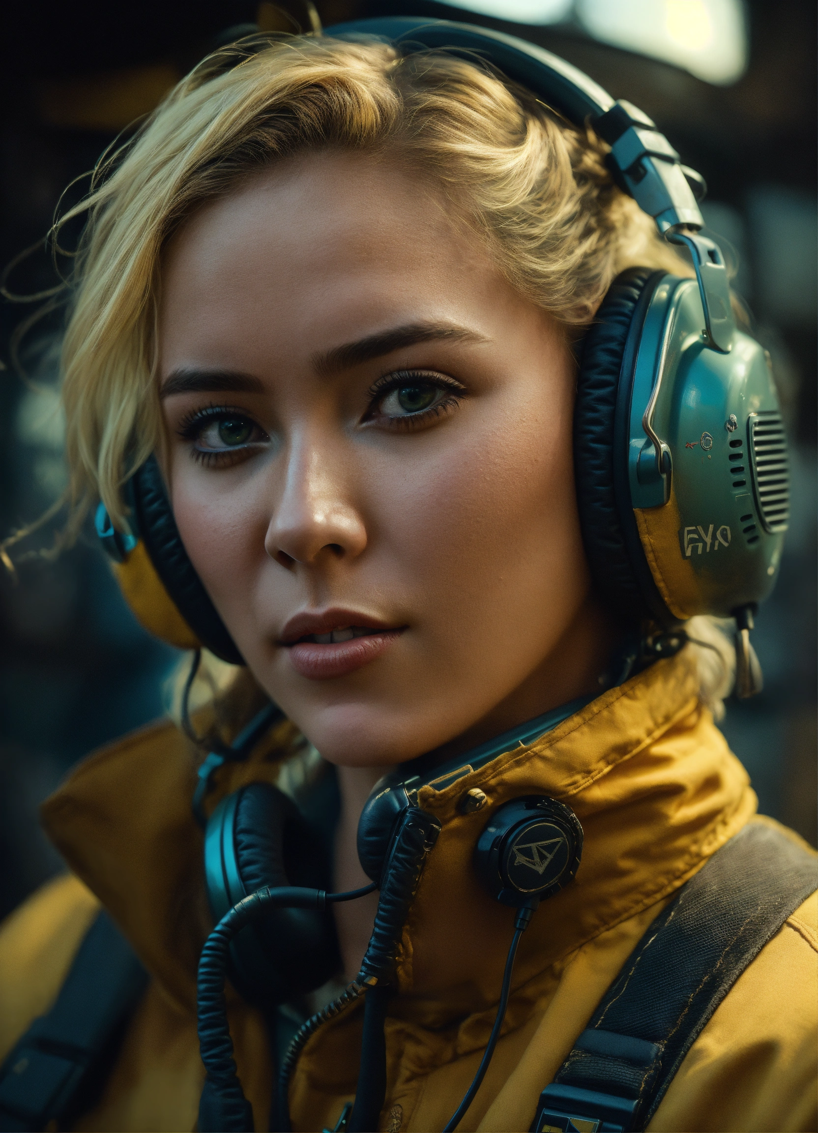 Lexica - Fallout 5, us helicopter pilot, oversized headphones ...