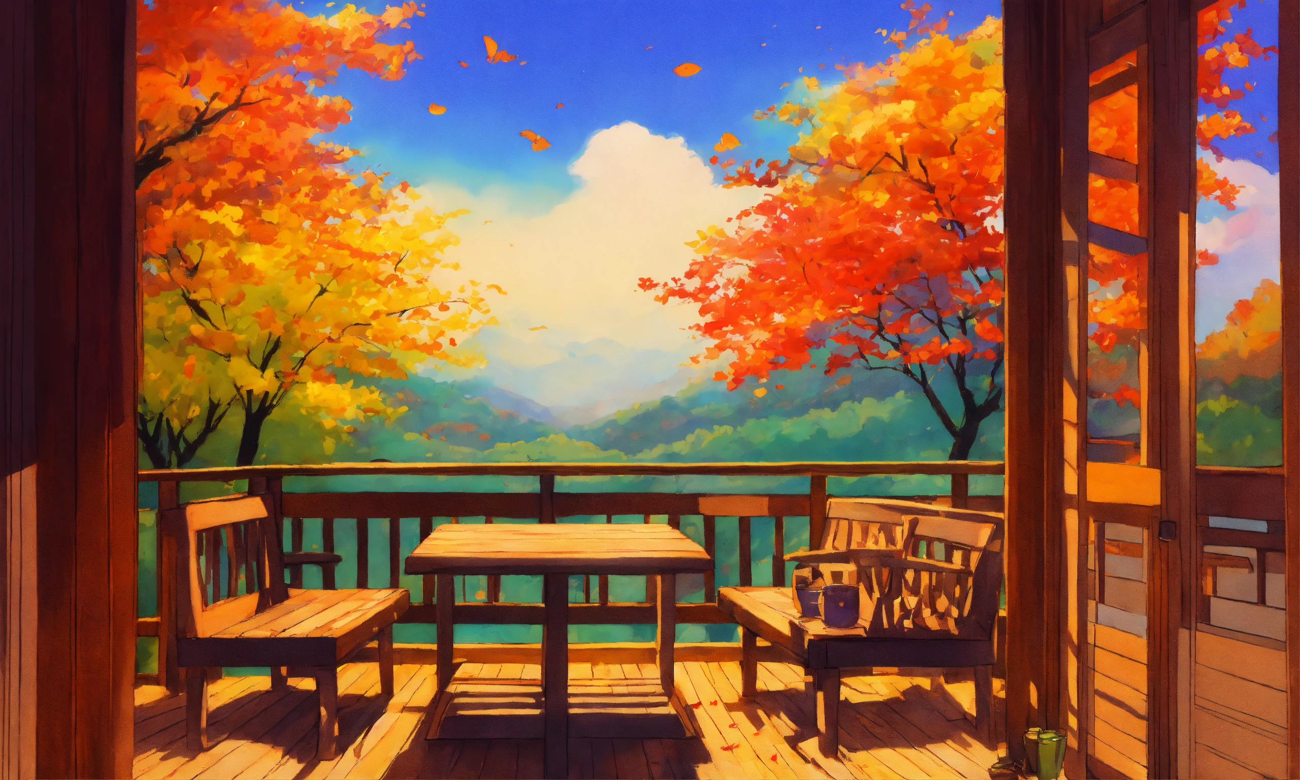 Lexica - Hirsho nagai art inspirated, lofi artwork of fall season ...