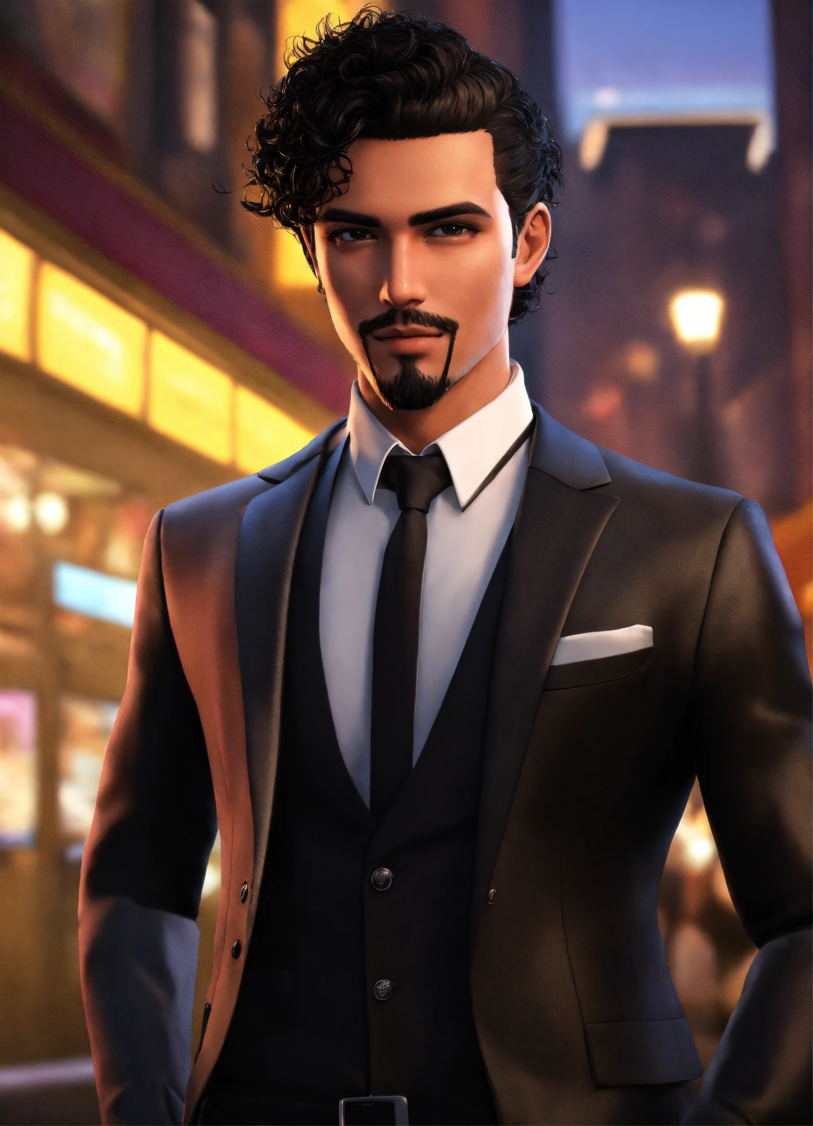 Lexica - Male young character in a comic 3D style with a well buit ...