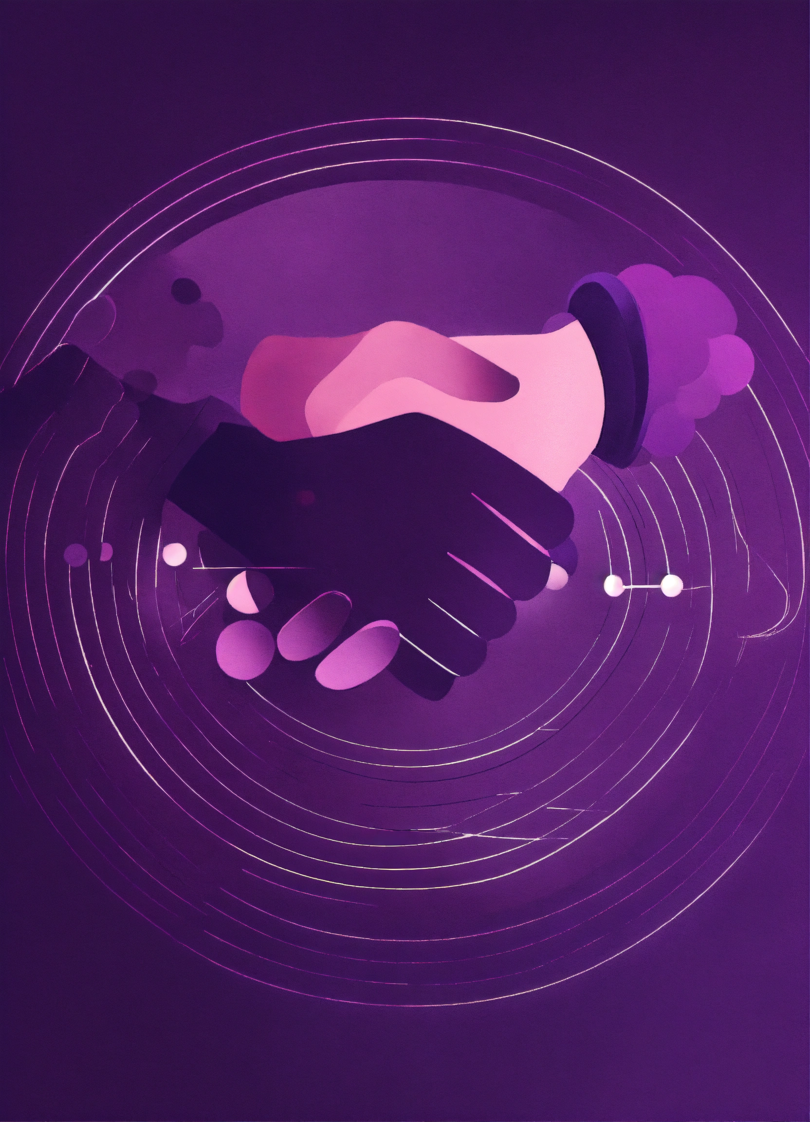 Lexica - An illustration of handshake, dark purple style, elegant ...