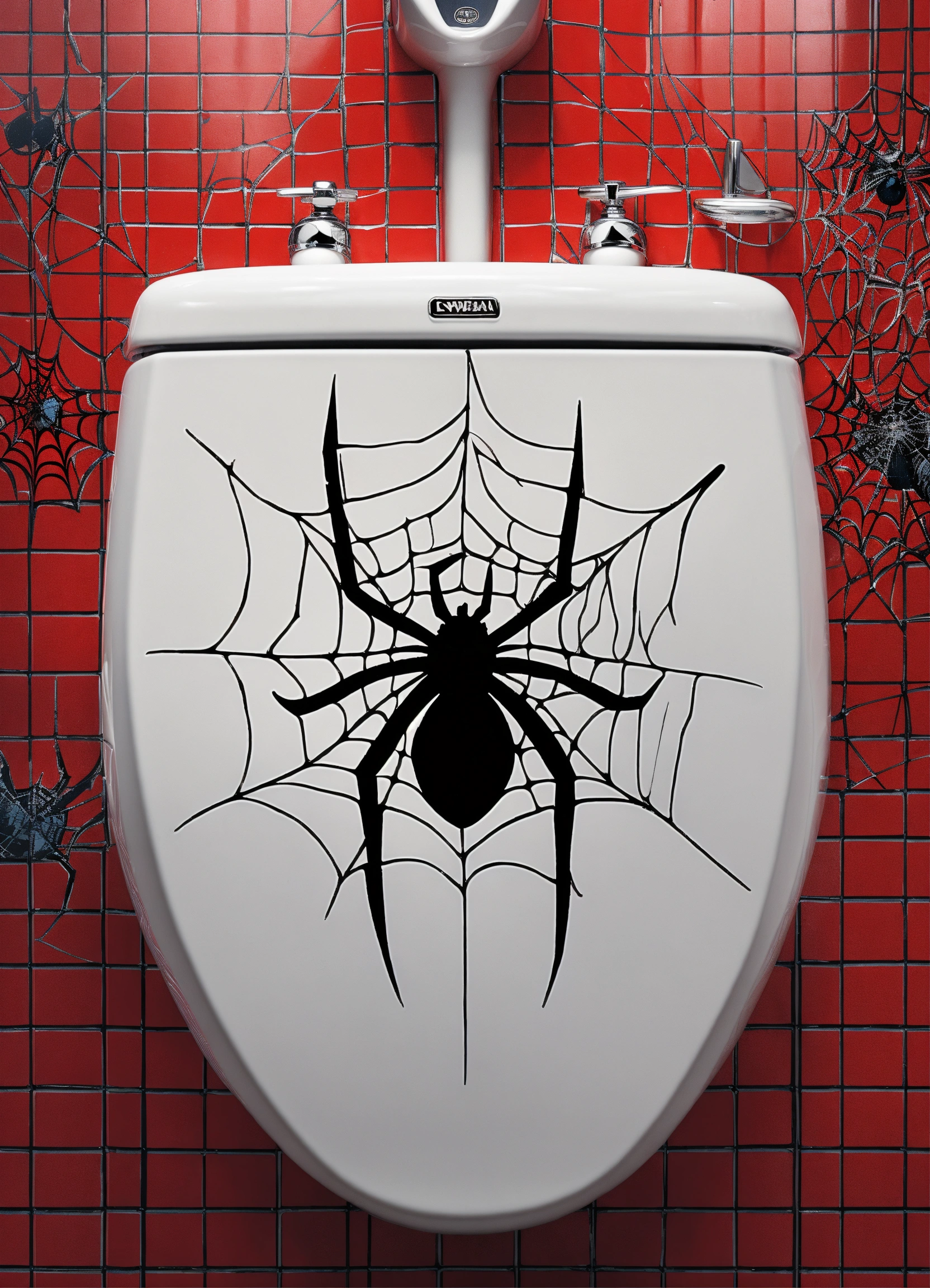 Lexica - Create a toilet seat that pays homage to Spider-Man's web ...
