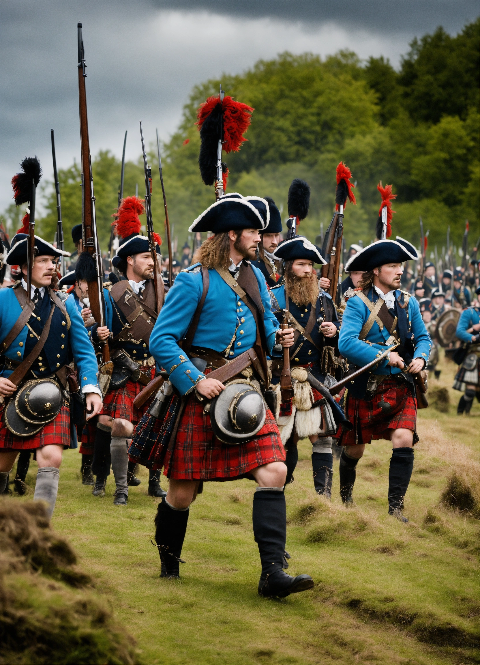 Lexica - Scottish clansmen fighting in a battlefield using muskets ...