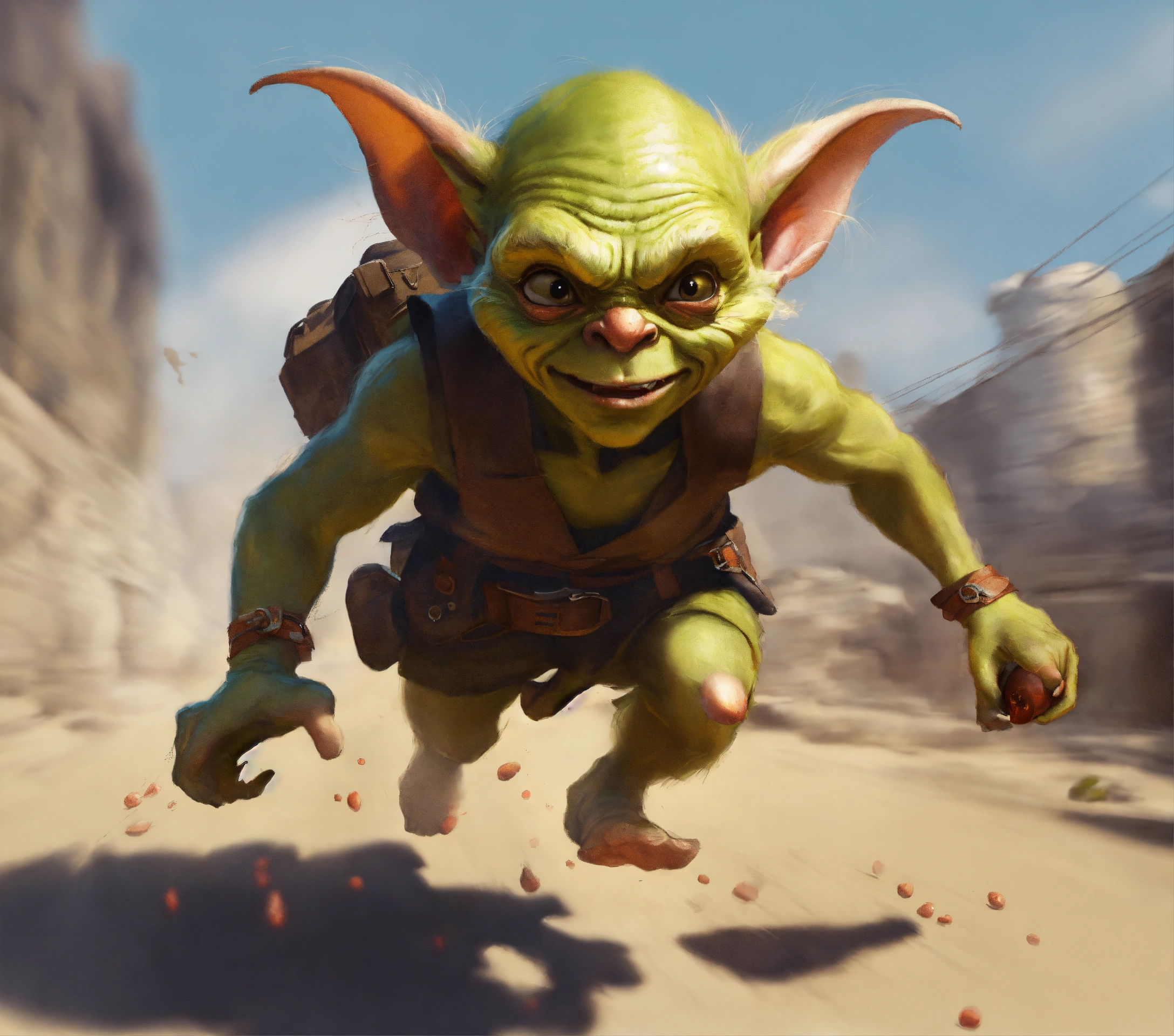 Lexica - Goblin running and playing with bombs, digital painting ...