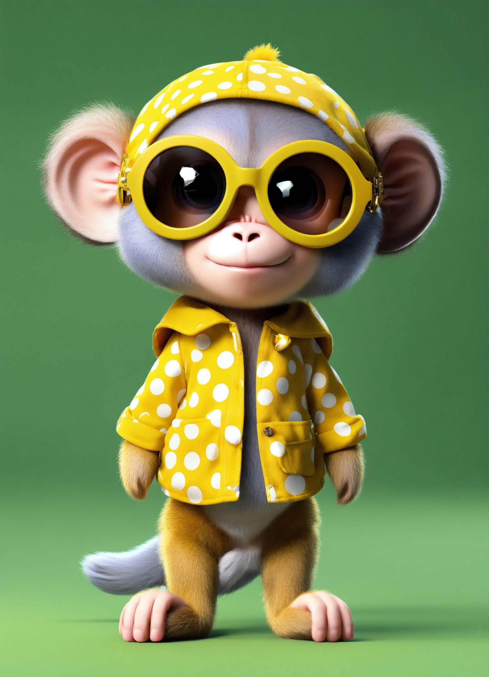 Lexica - A lovely beautiful female 3D model baby monkey character ...