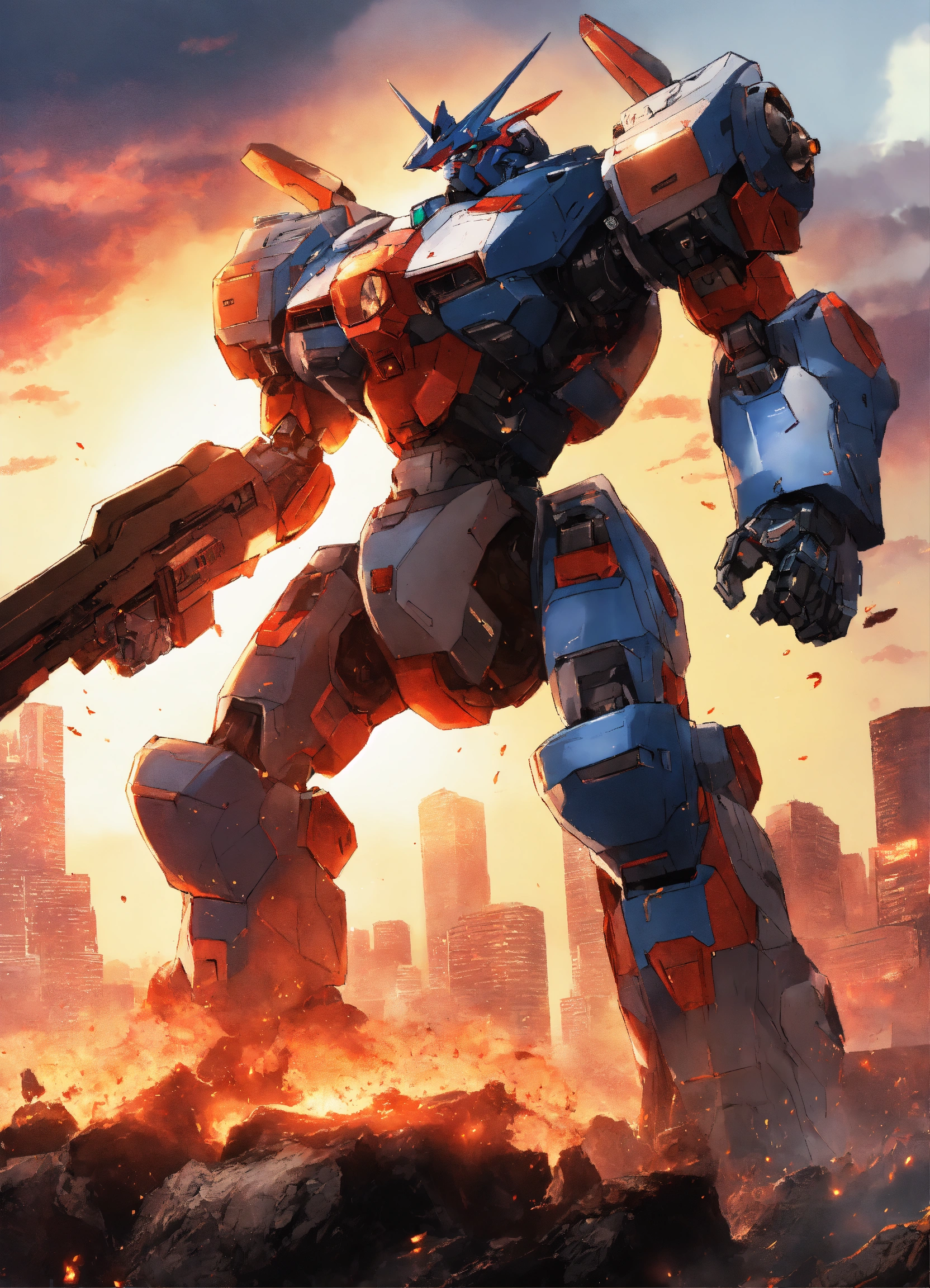 Lexica - Anime mecha fighting against kaijuu