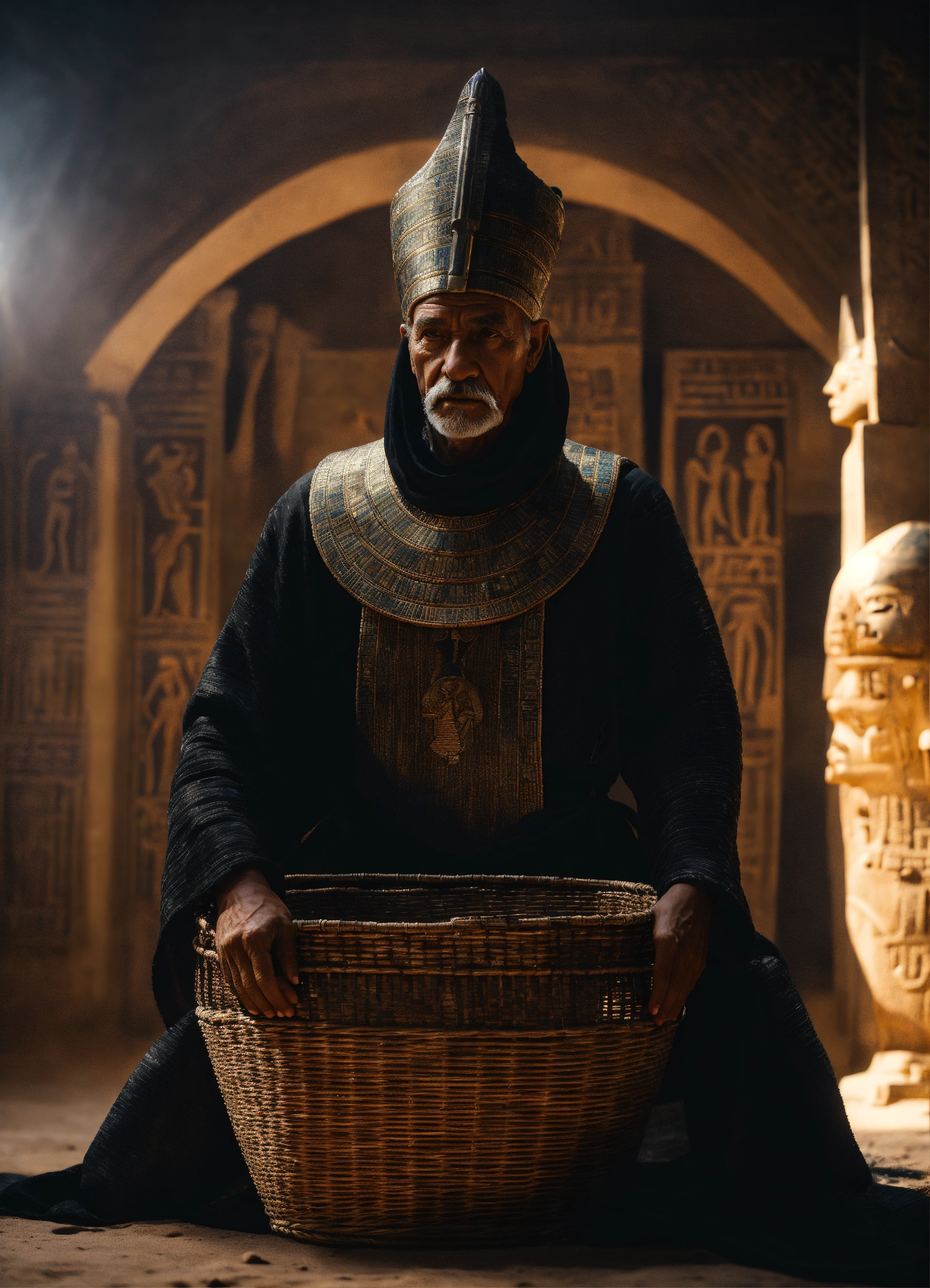 Lexica - An epic fantasy scene in ancient Egypt featuring an old ...