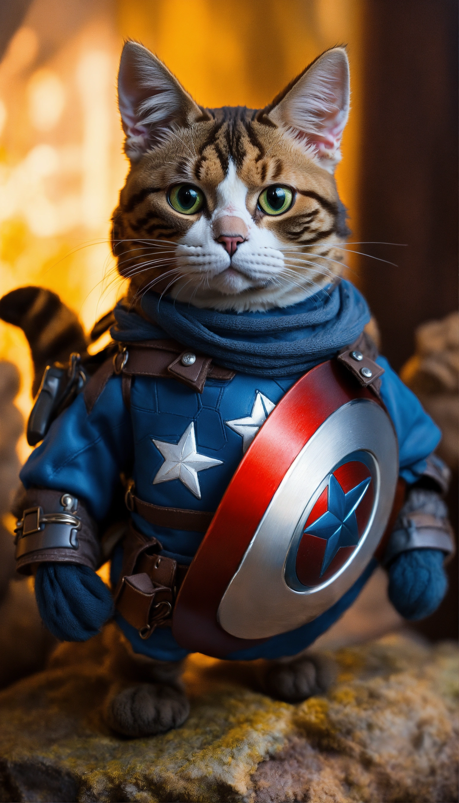 Lexica - Captain america themed Cute cat, cat adventurer figure ...
