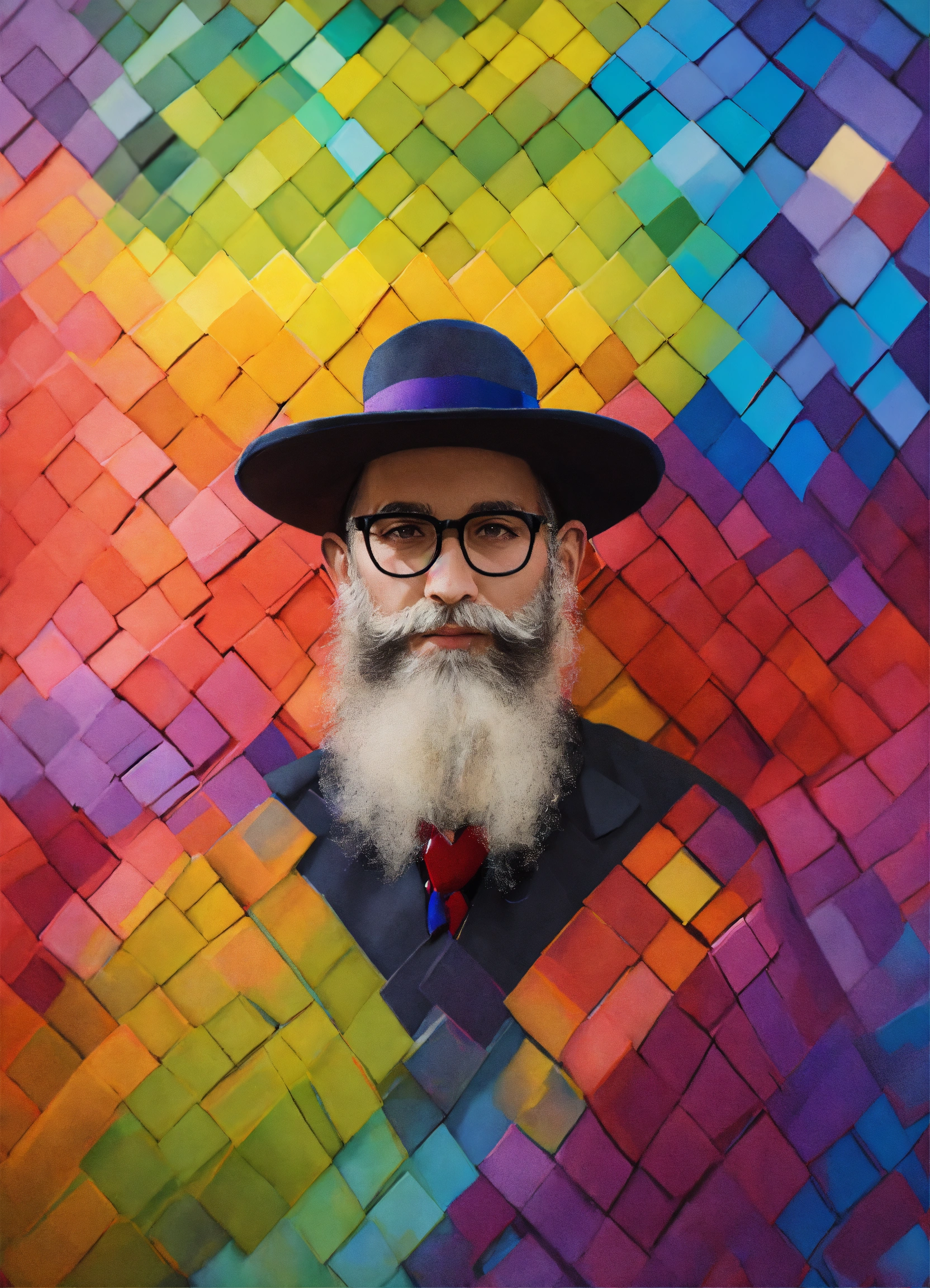 Lexica - Rainbow colored rabbi