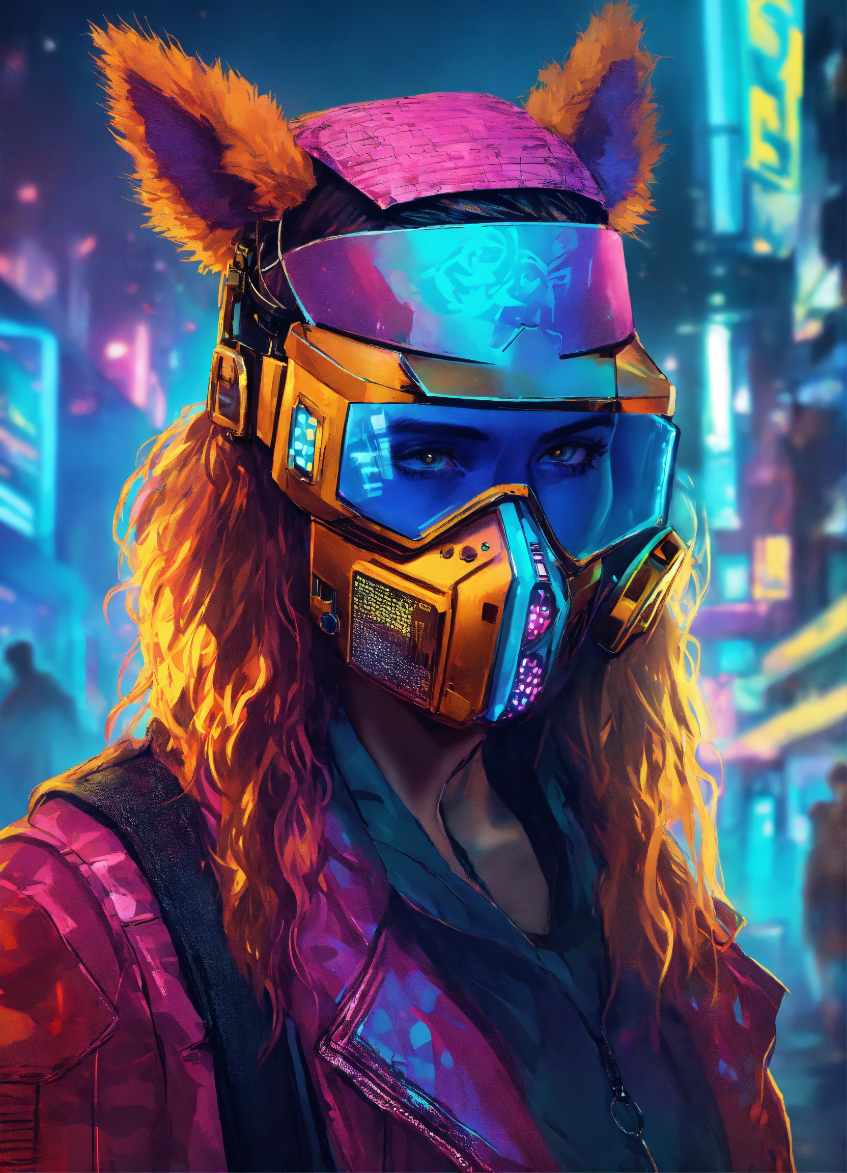 Lexica - Australian cyberpunk in gritty with mask at a masquerade hip ...