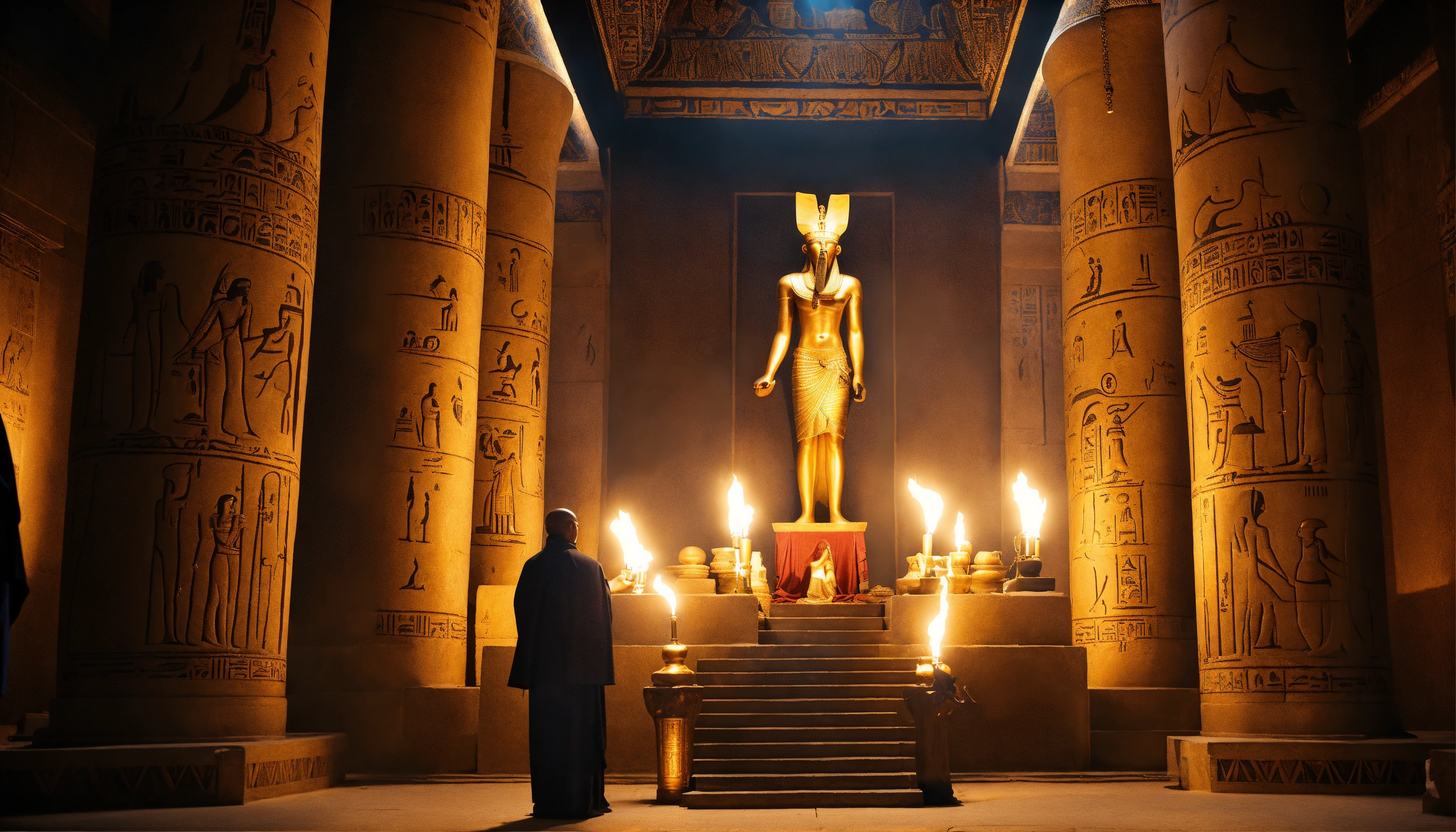 Lexica - Egyptian bald priests worship with the veiled statue of Isis ...