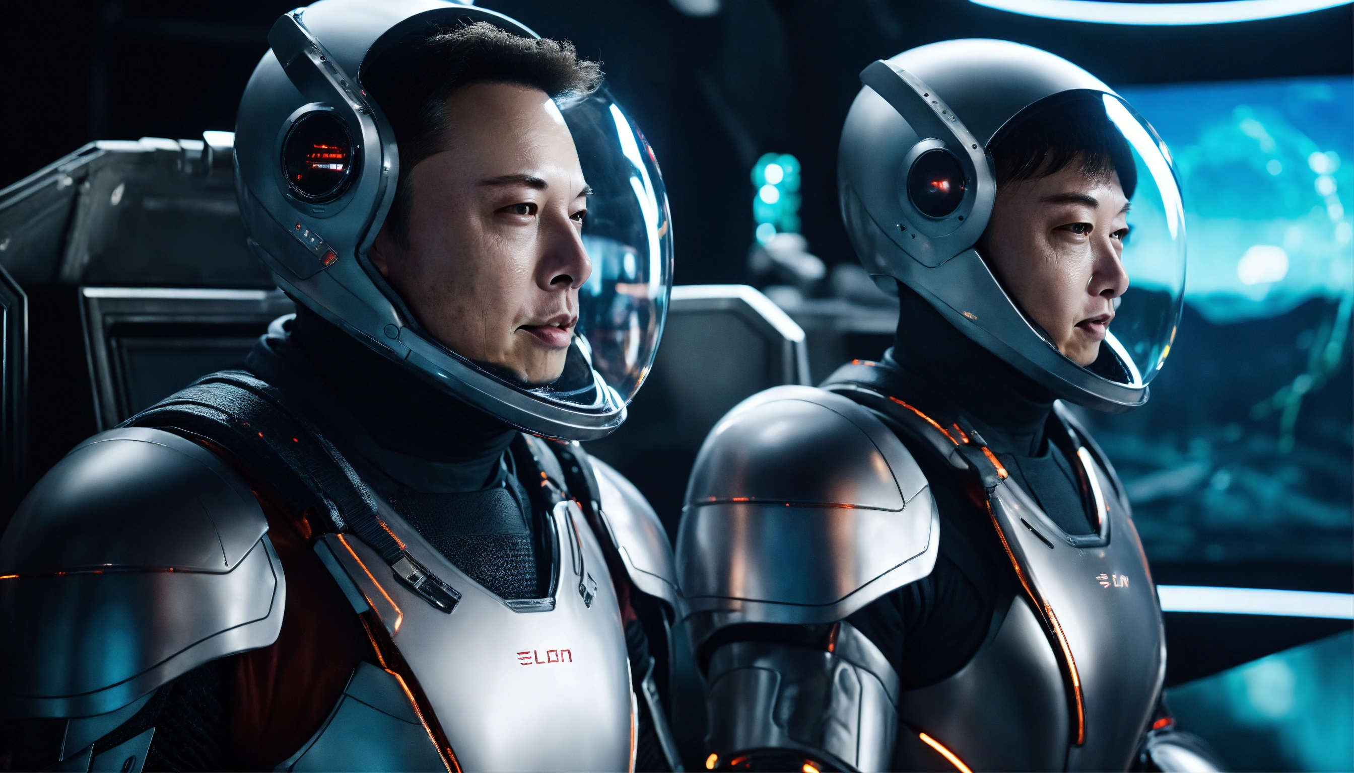 Lexica - Elon Musk and Xi Jin Ping in armor, ultrarealistic, 8k, in ...