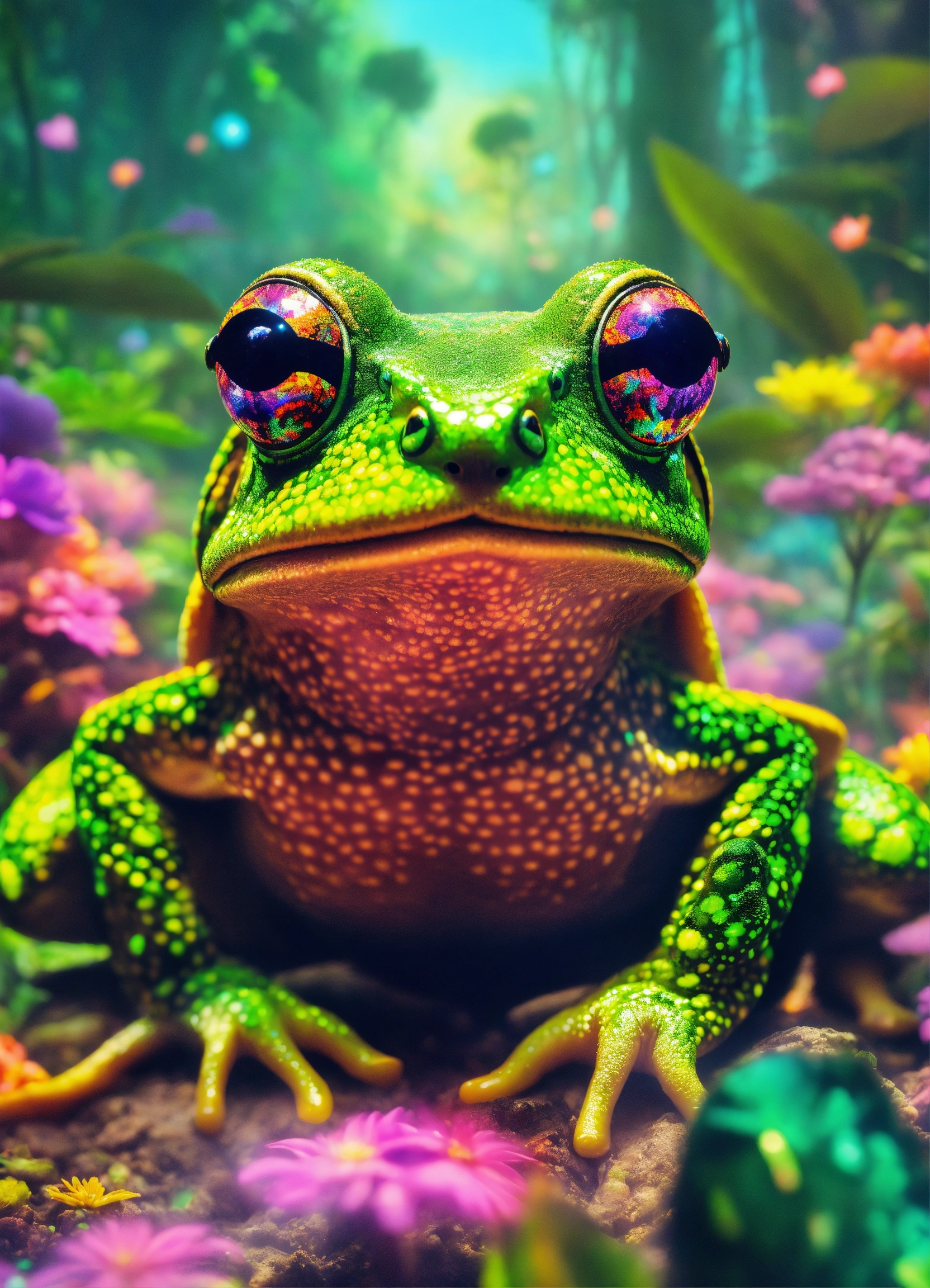 Lexica - I’m Photorealistic pastel trippy raver hippie Toad in surreal ...