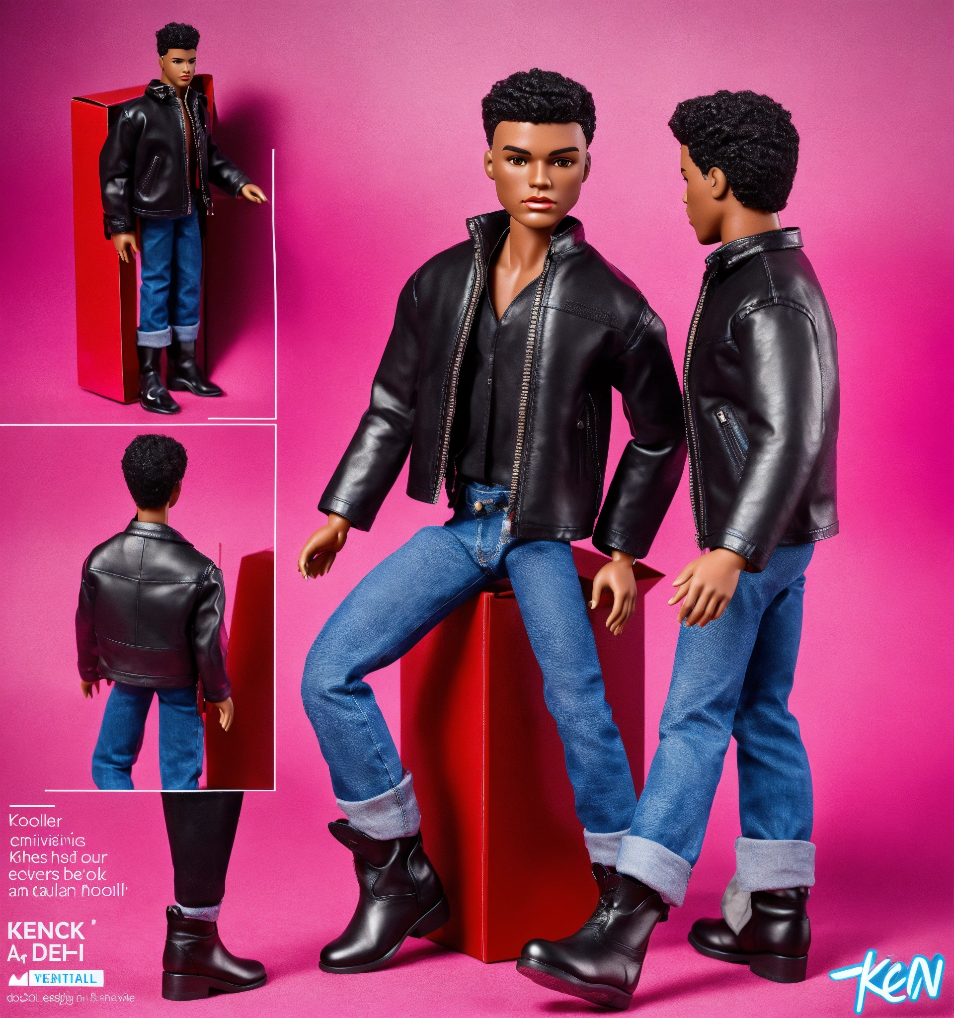 Lexica - Design the packaging for a Ken doll in a stylish, black ...