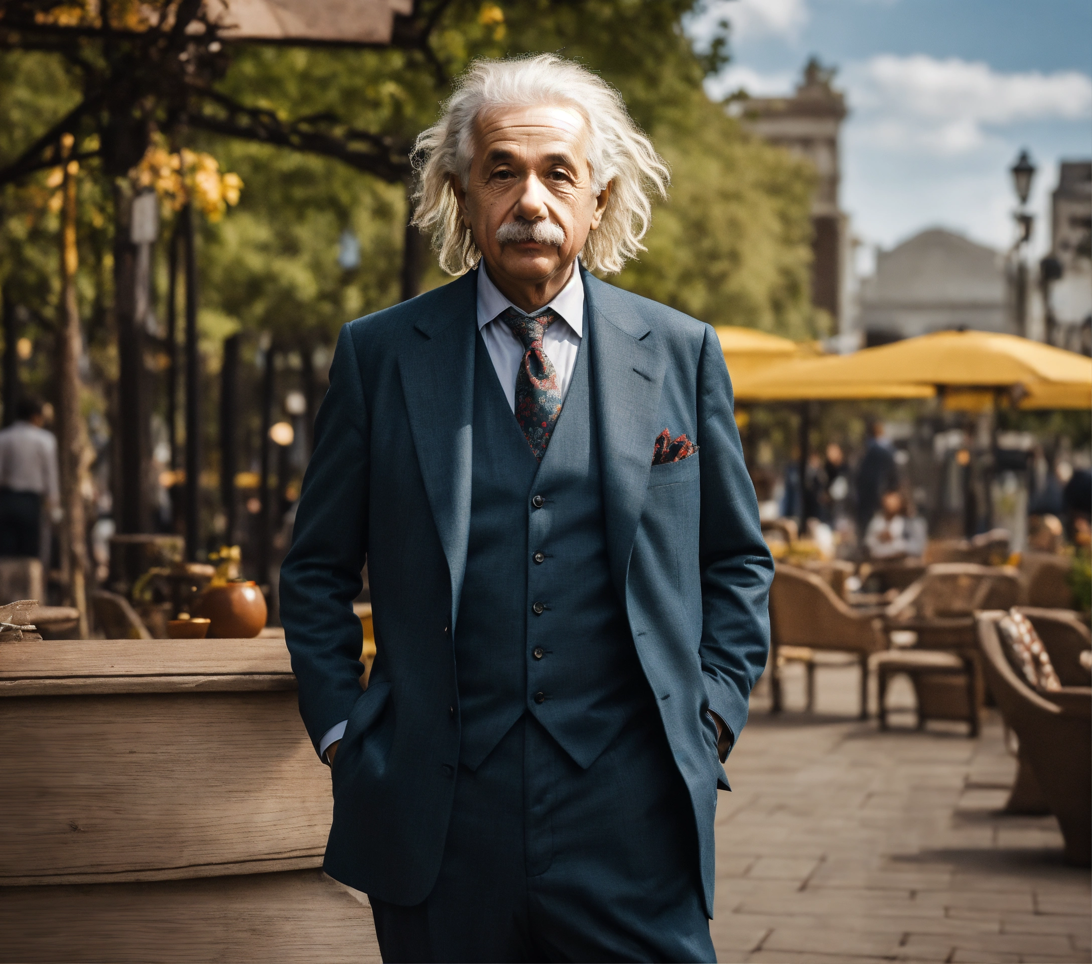 Lexica - Albert einstein mid 40s wearing a modern suit posing for ...