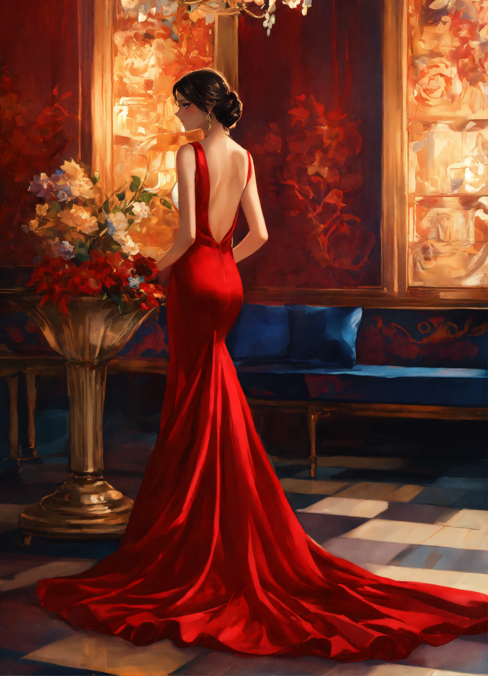 Lexica - Portrait draw a beautiful girl with dark hair, and indigo eyes ...