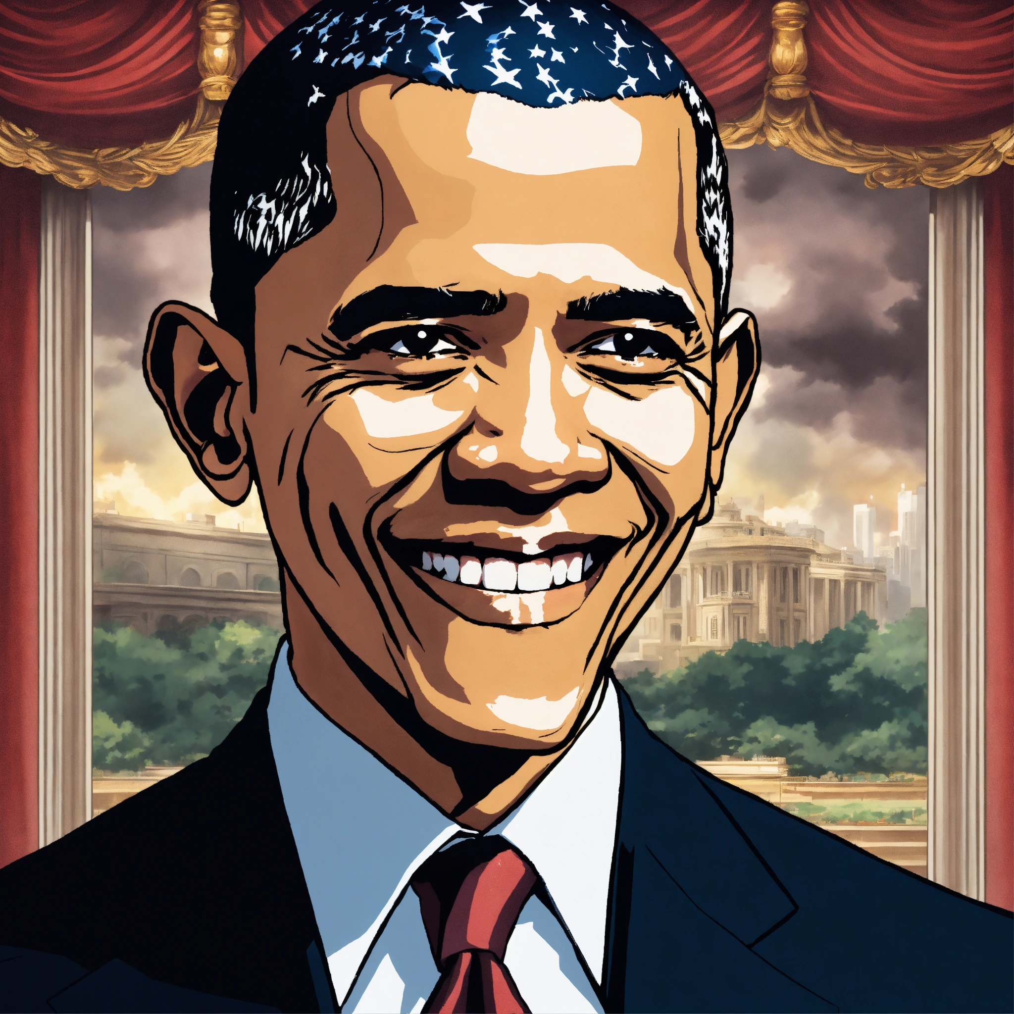 Lexica - Barack obama in evil anime style