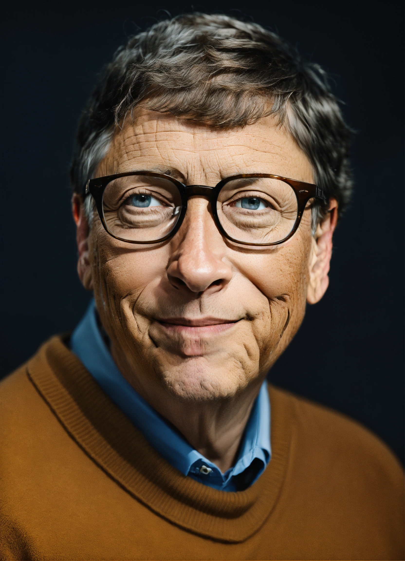 Lexica - A portrait of Bill Gates, looking at the camera, full shot
