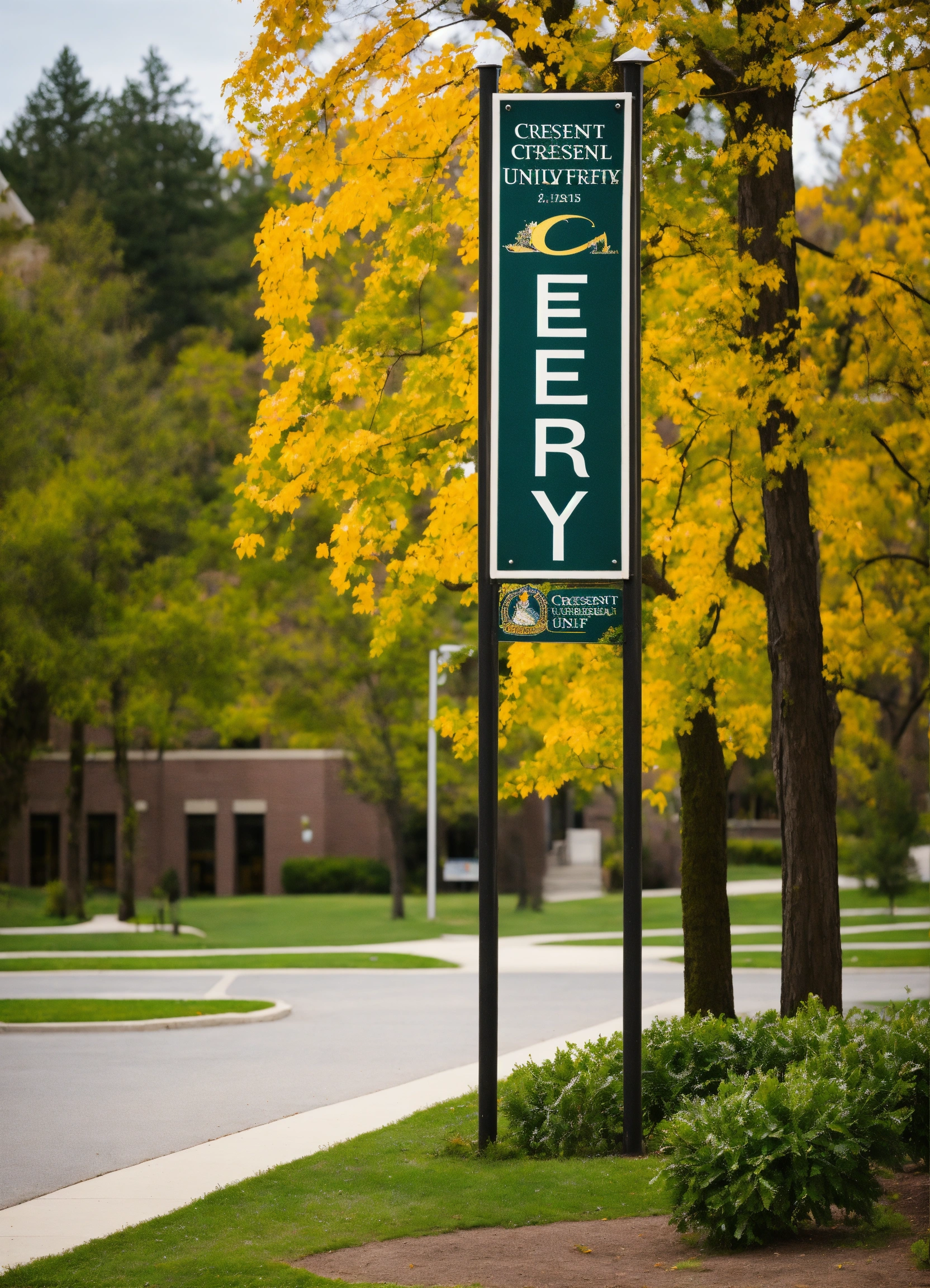 Lexica - University Campus sign, Crescent Falls University