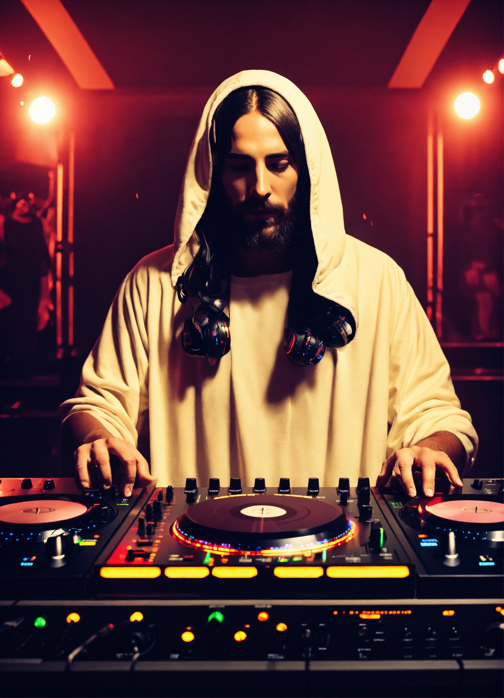 Lexica - Jesus christ celebrating Halloween in a club dj serato ddj1000 ...