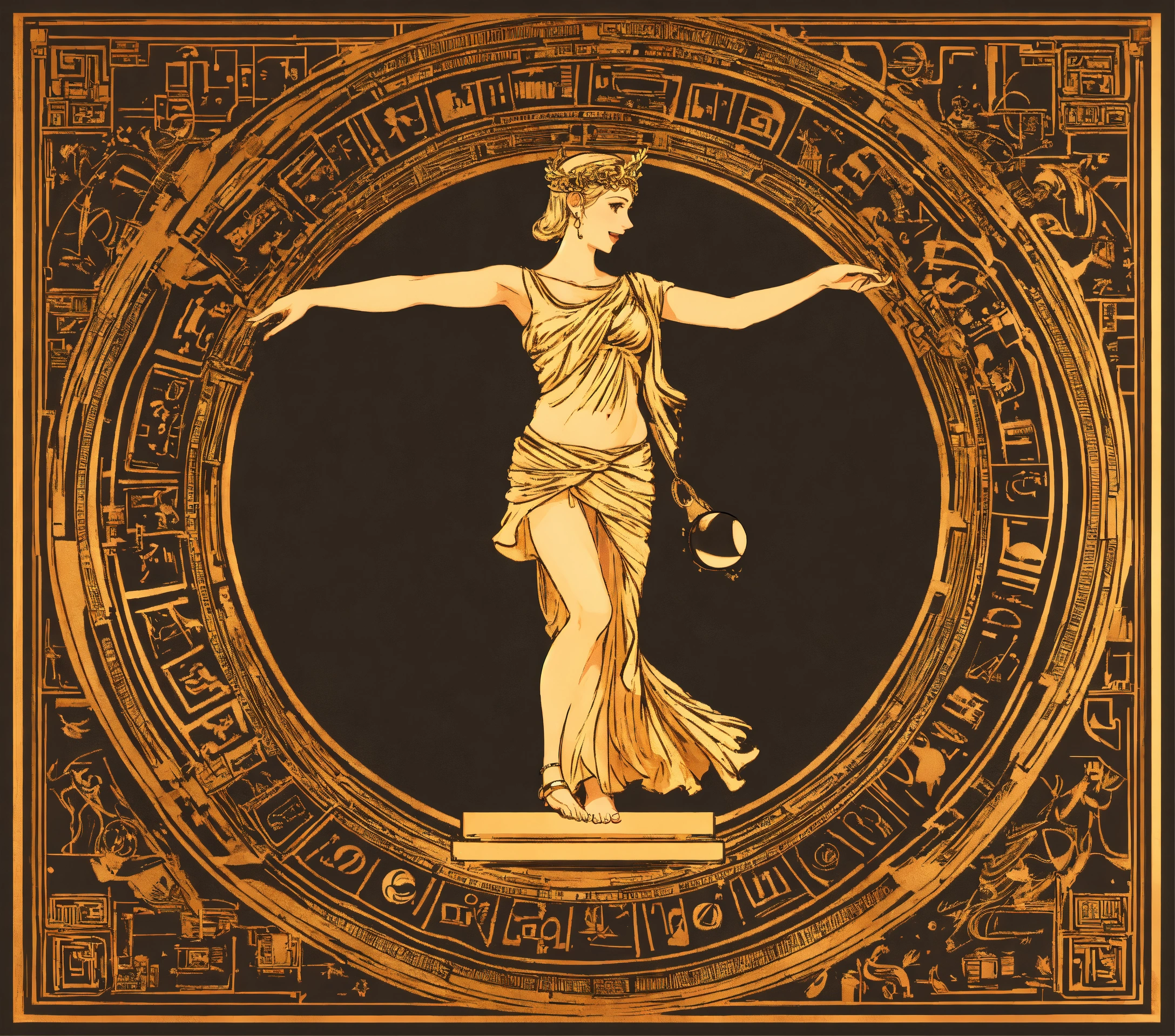 Lexica - Please design a Greek goddess dancing with a ball of COMPUTER ...