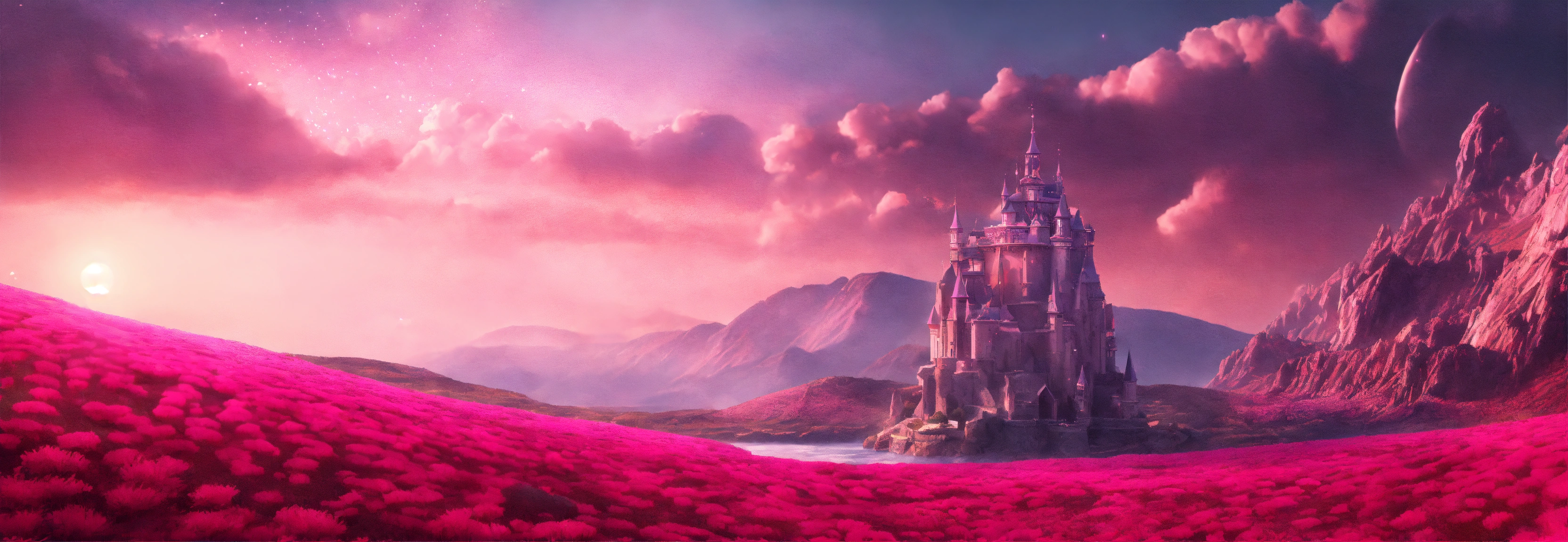 Lexica - Random epic pink fairy fantasy landscape, based on best ...