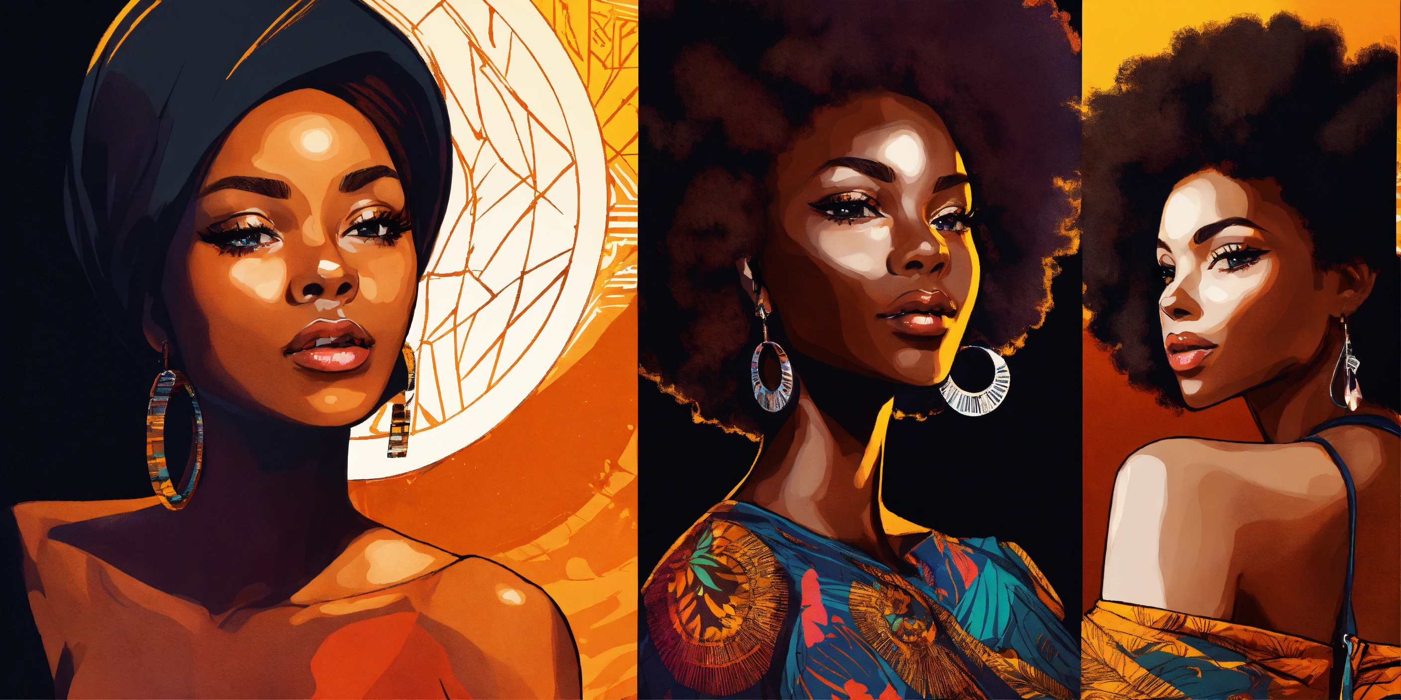 Lexica - Stylish Afrocentric Black Woman, vibrant and confident, soft ...