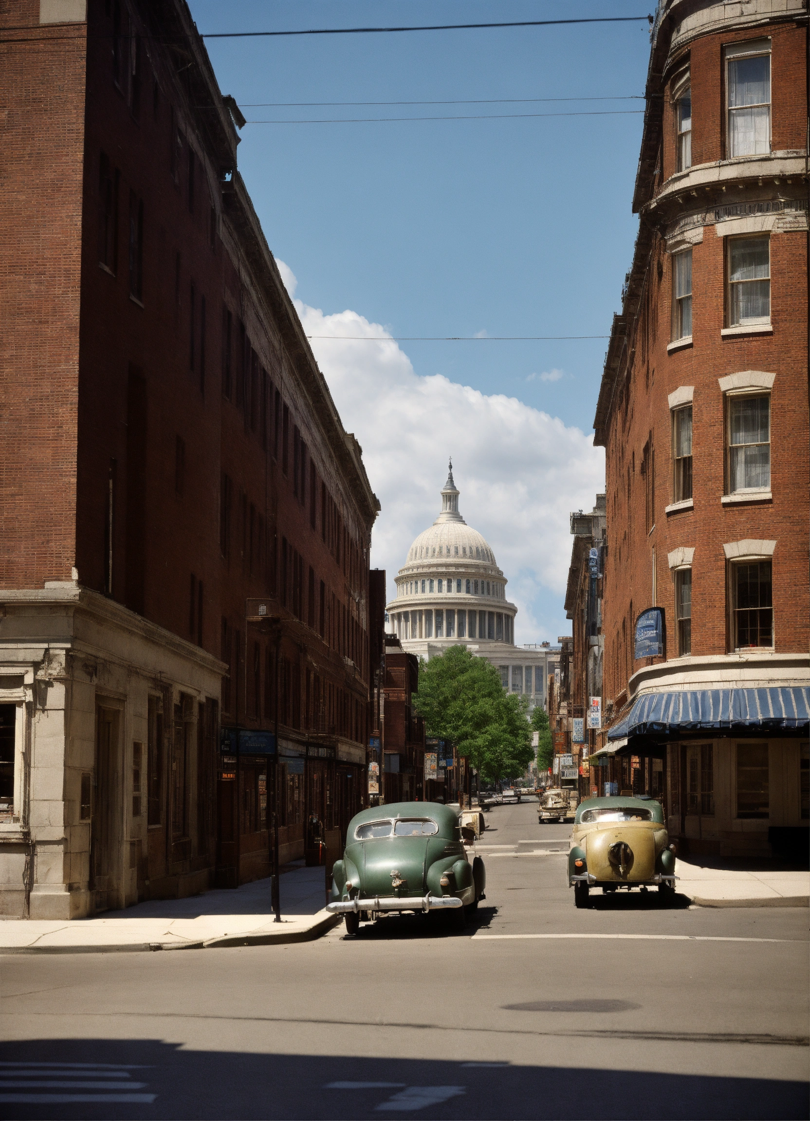Lexica - Washington dc street view 4x realistic shot, 1940s World War ...