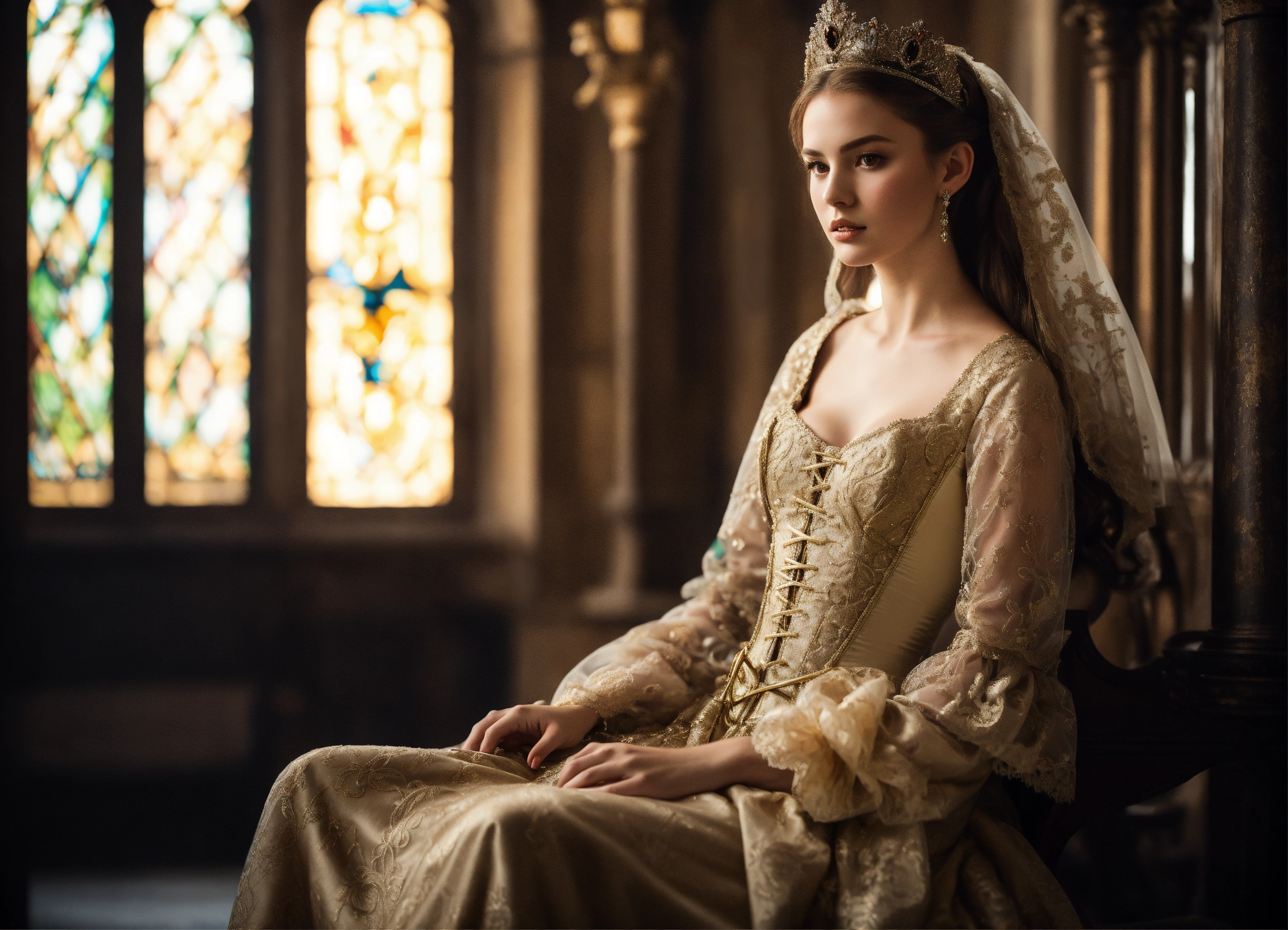 Lexica - Fine art portrait photography, medieval setting, full body ...