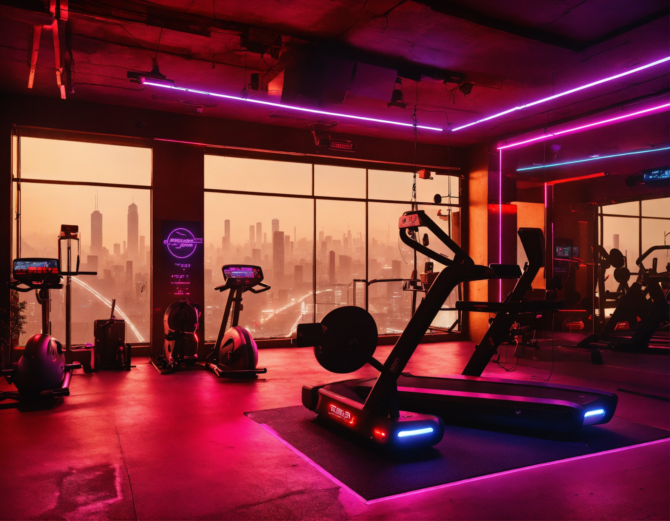 Lexica - Introducing the "NeonFlex Gym," a cutting-edge fitness ...