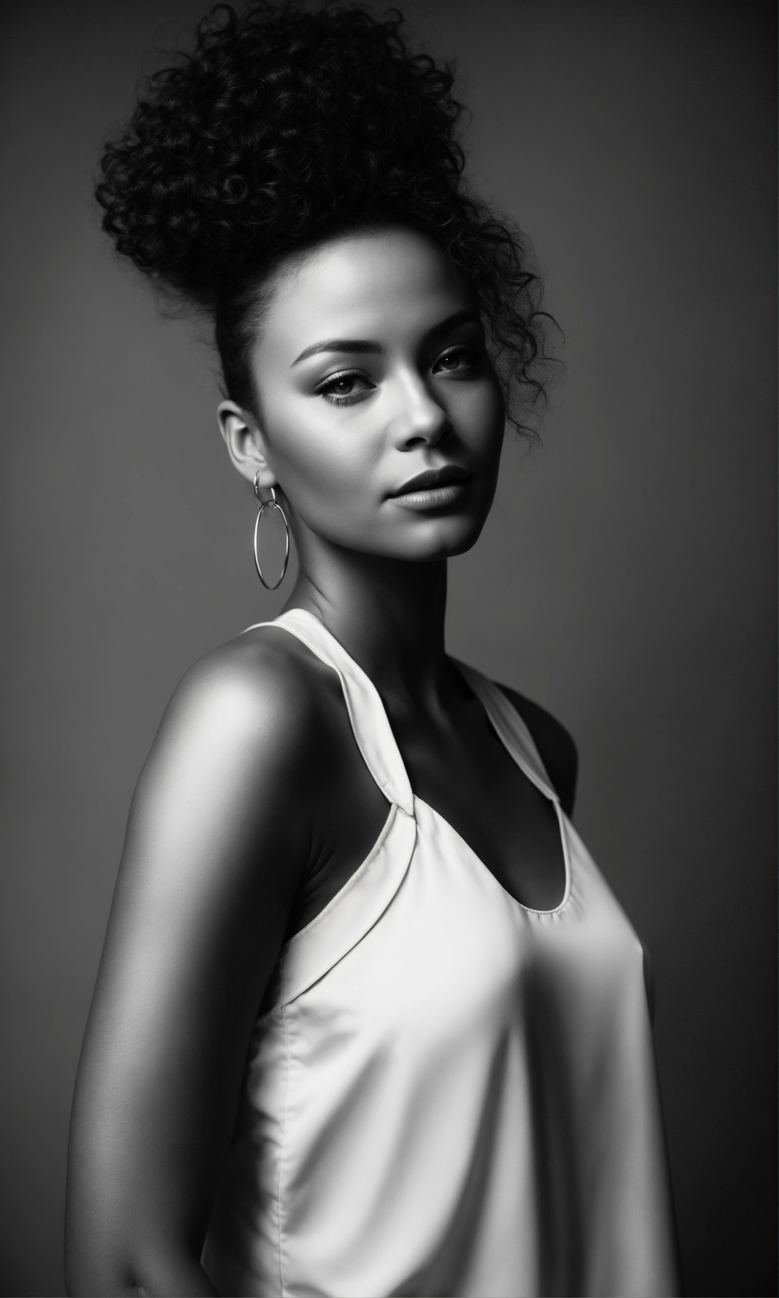 Lexica - Photo woman, Black and white, studio photo professional, high definition, studio ...