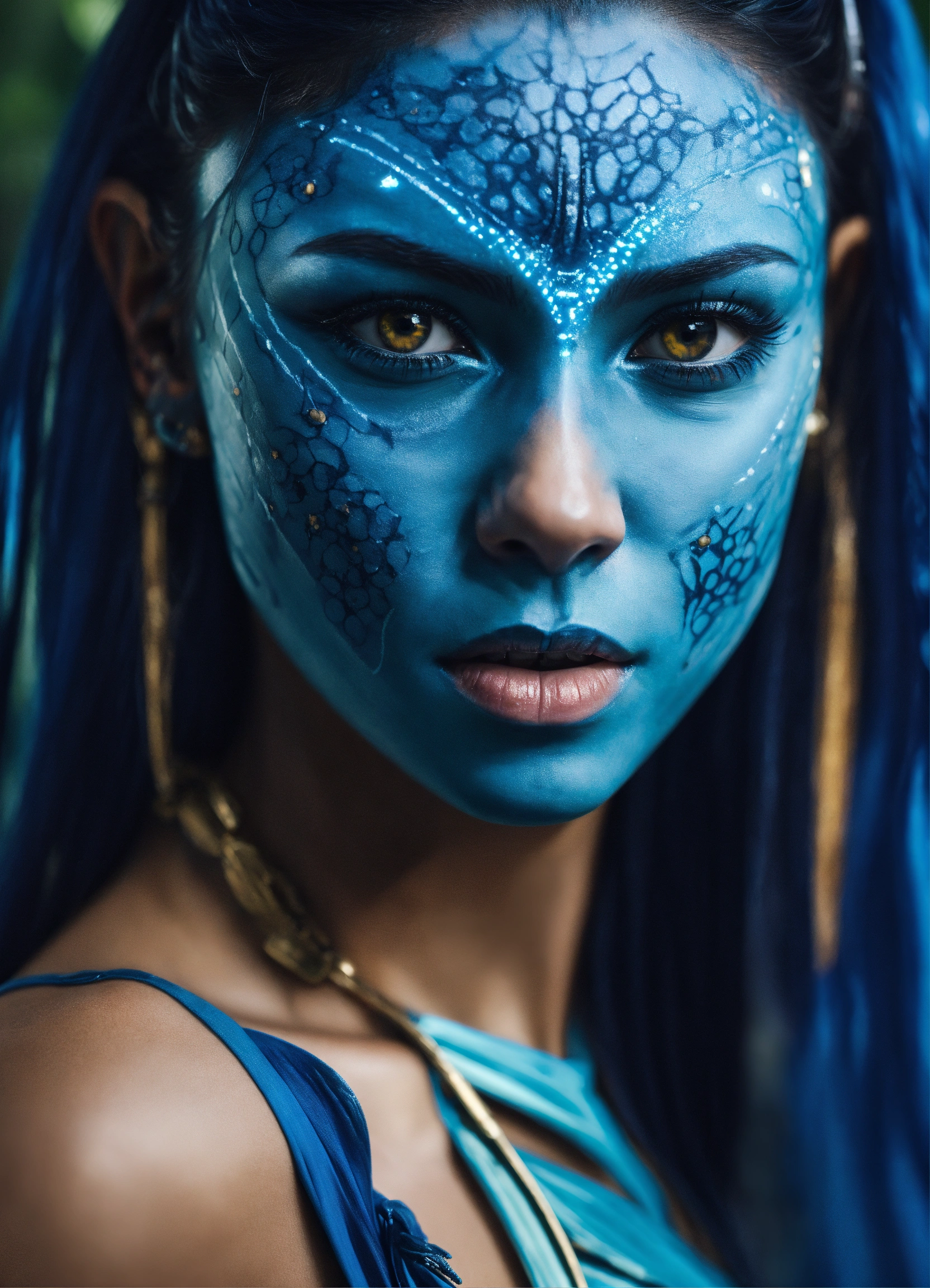 Lexica - Latina with beautiful eyes wearing blue skin like from the ...