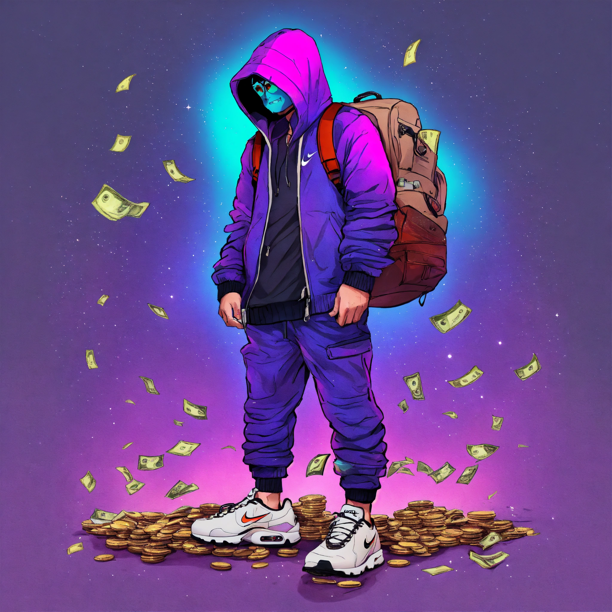 Lexica - Criminal, alien face, jogging pants, nike air max plus, pistol ...