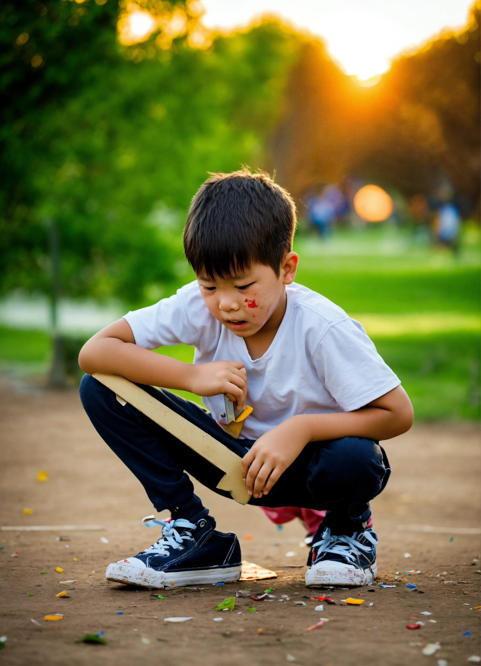 Lexica - A kid gets hurt while playing in the park.