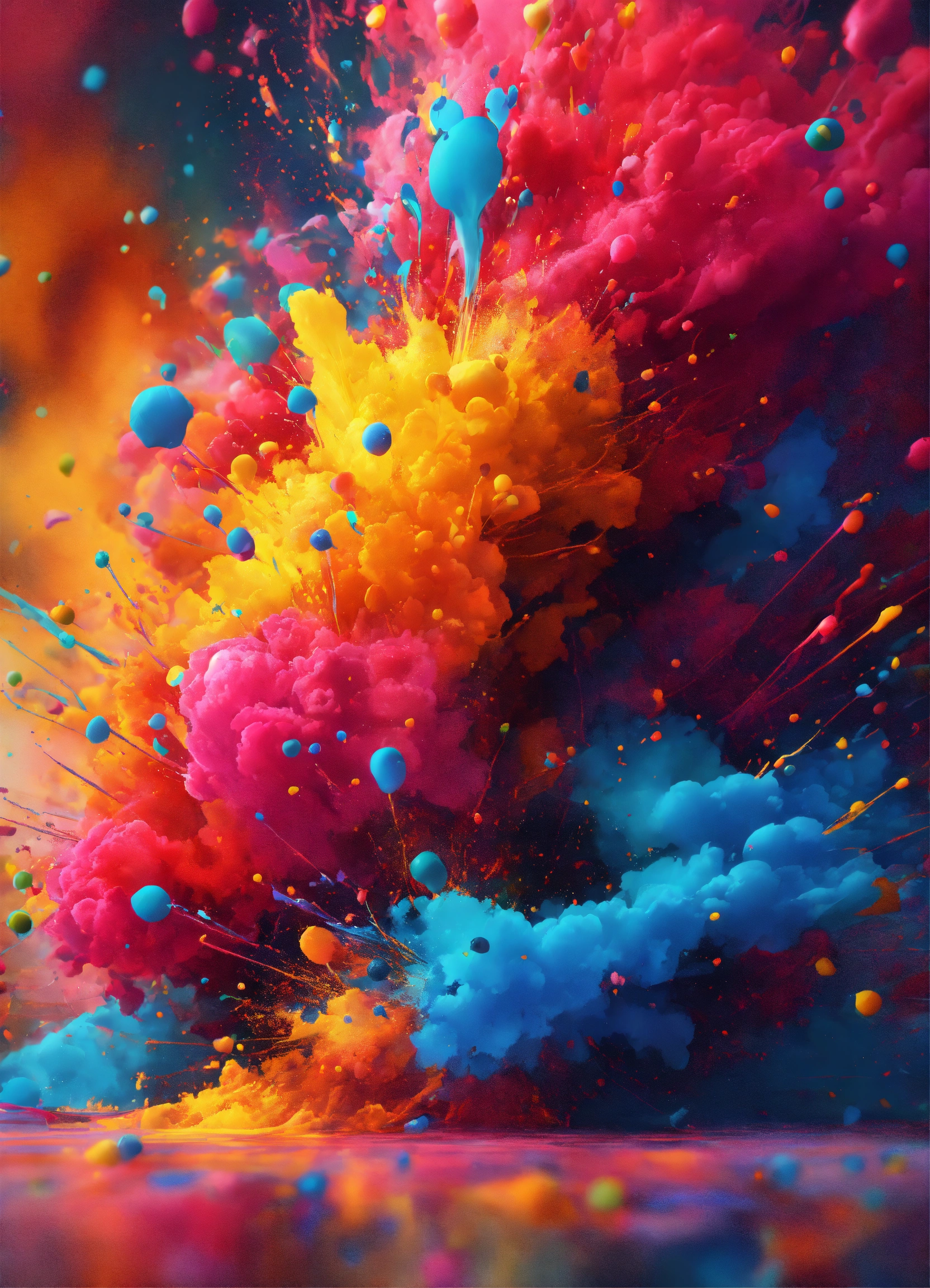 Lexica - Illustration made of colorful ink splatters, futurism, concept graphics illustration ...