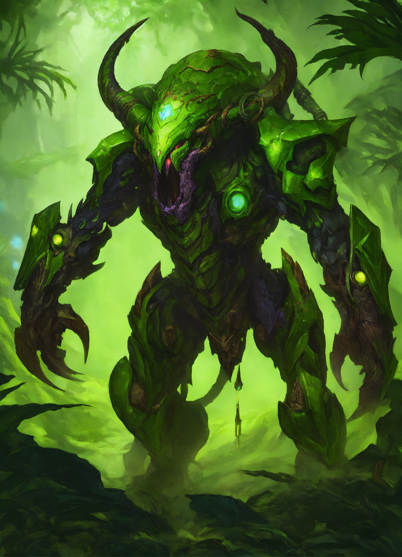 Lexica - Zagara, starcraft primal zerg art, green jungle coloring