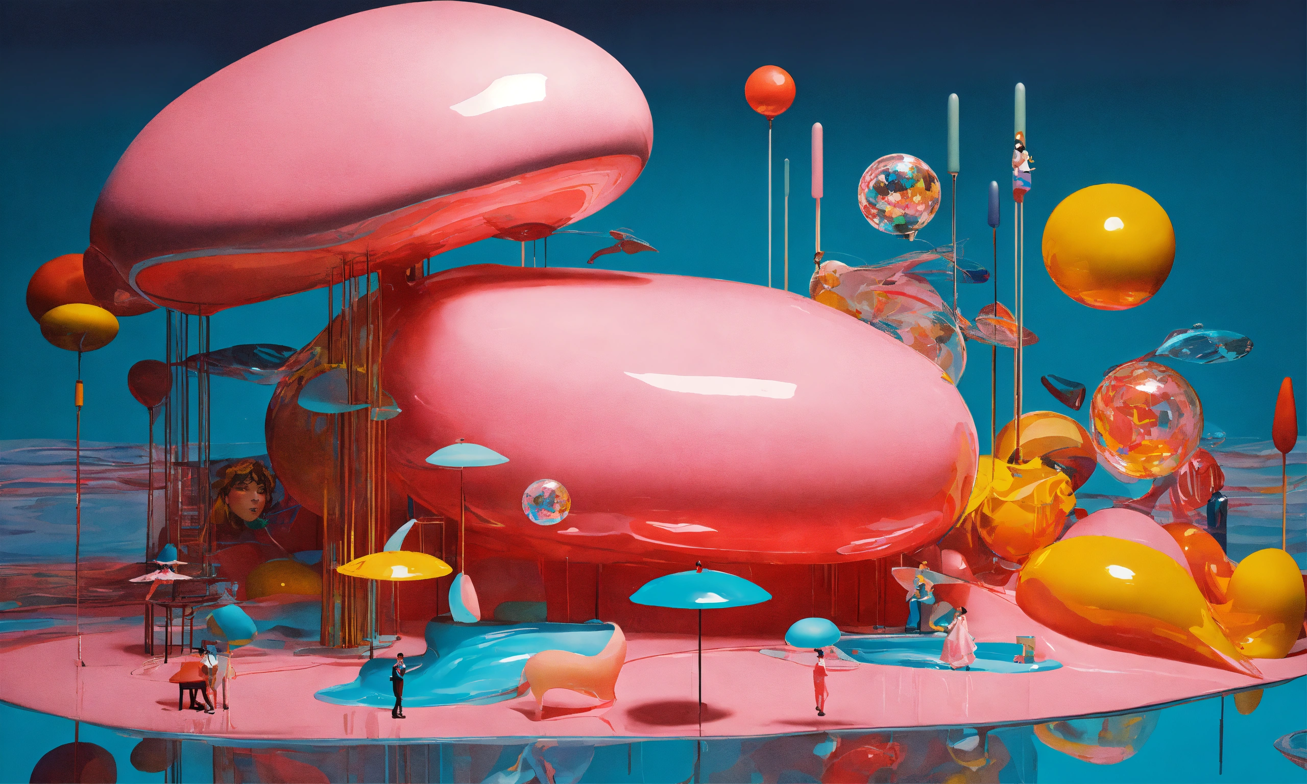 Lexica - Illustrate an abstract composition of floating people ...