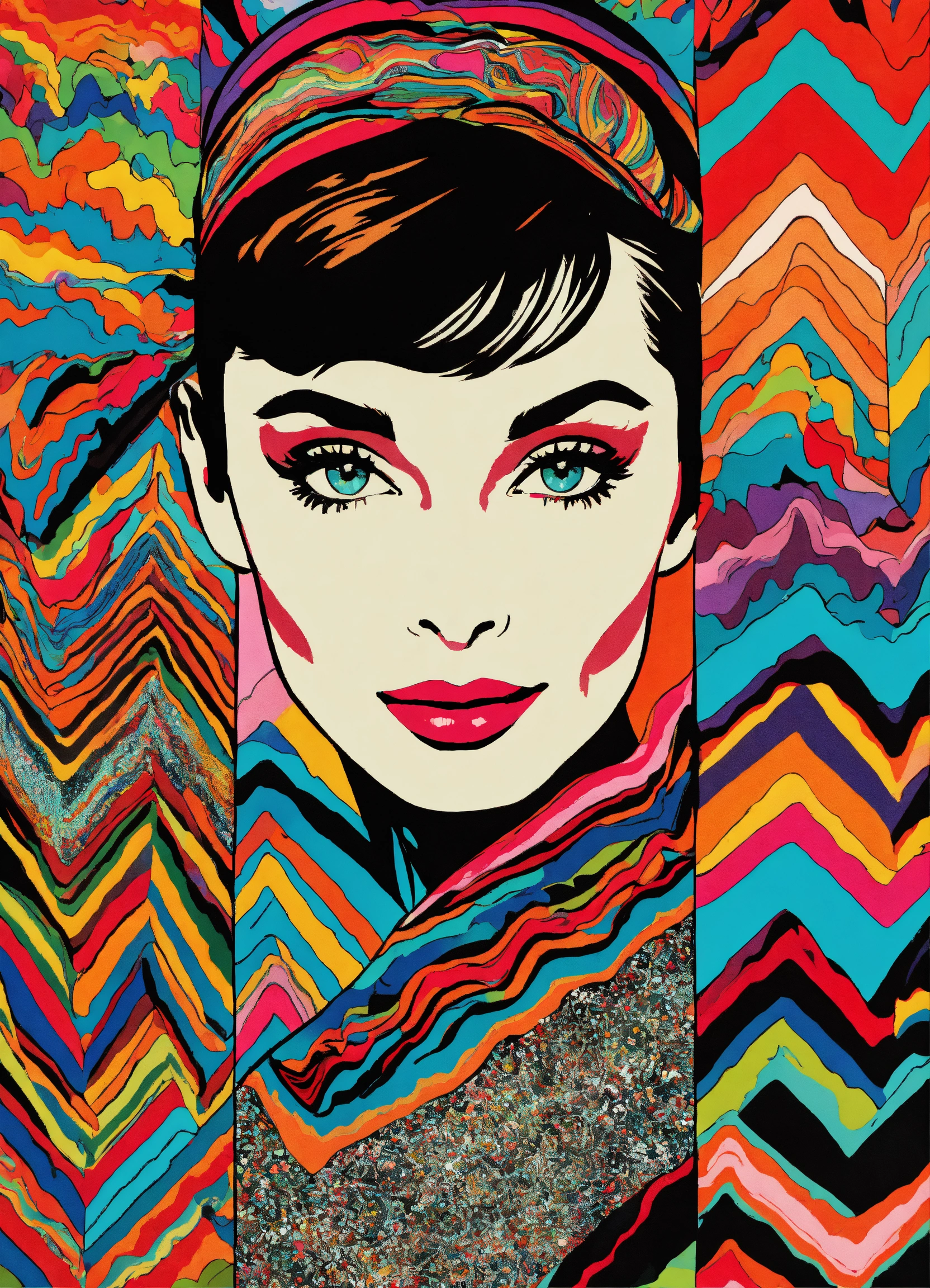 Lexica - Audrey Hepburn, multi coloured, black and white chevron, coogi ...